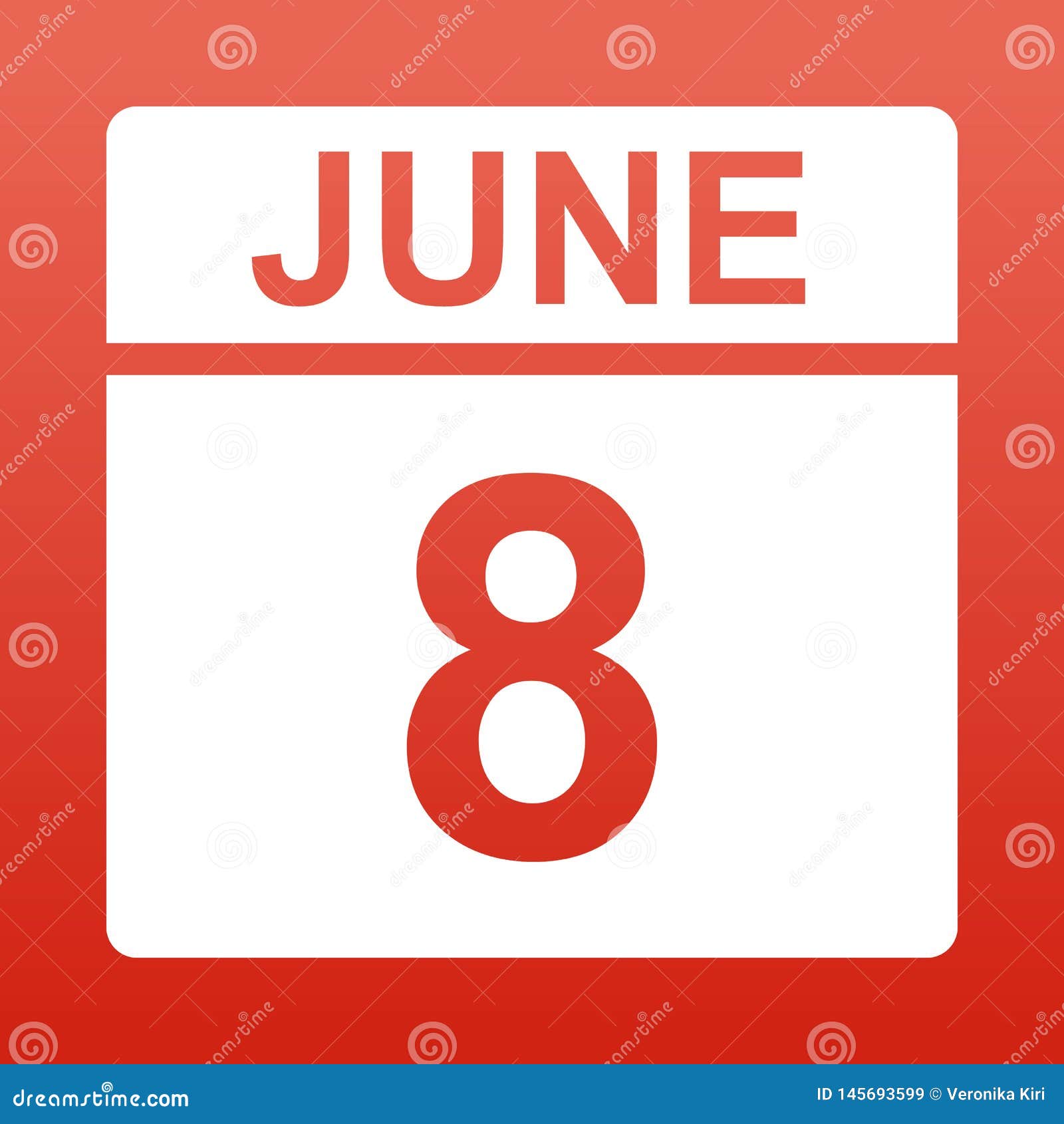 June 8. Day on the Calendar. Stock Vector - Illustration of color ...