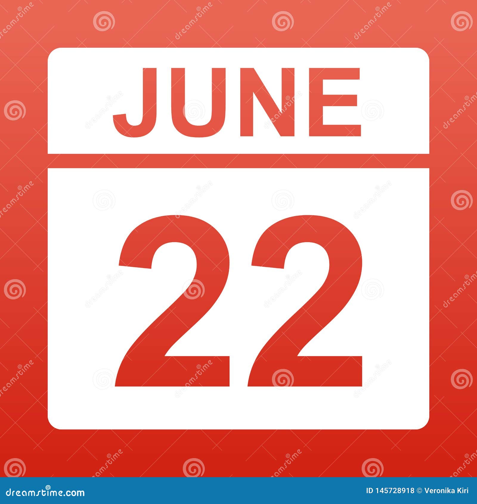 June 22. Day on the Calendar. Stock Vector - Illustration of business ...