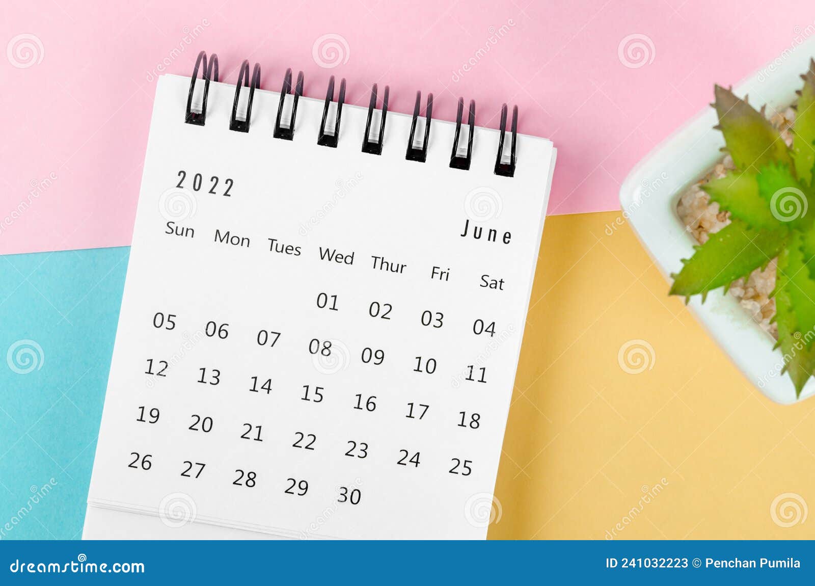 June 2022 Desh Calendar on Multicolored Background Stock Image - Image ...