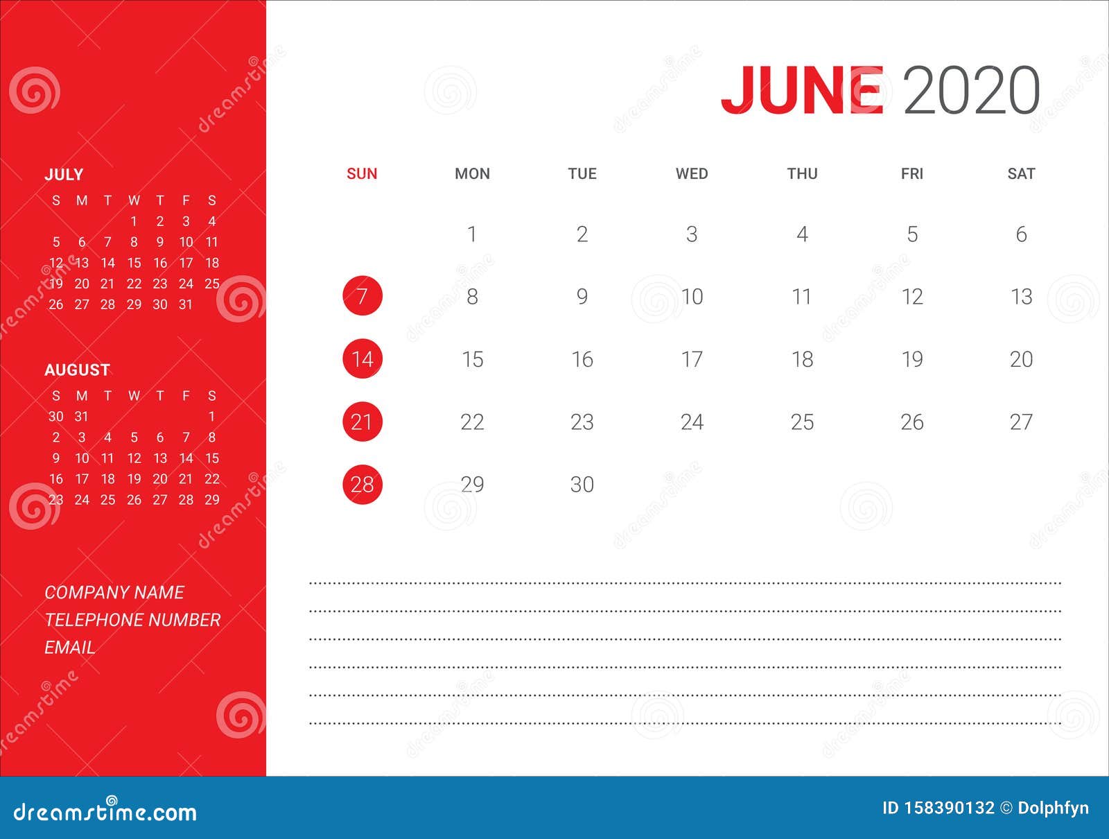 June 2020 Desk Calendar Vector Illustration Stock Vector - Illustration ...