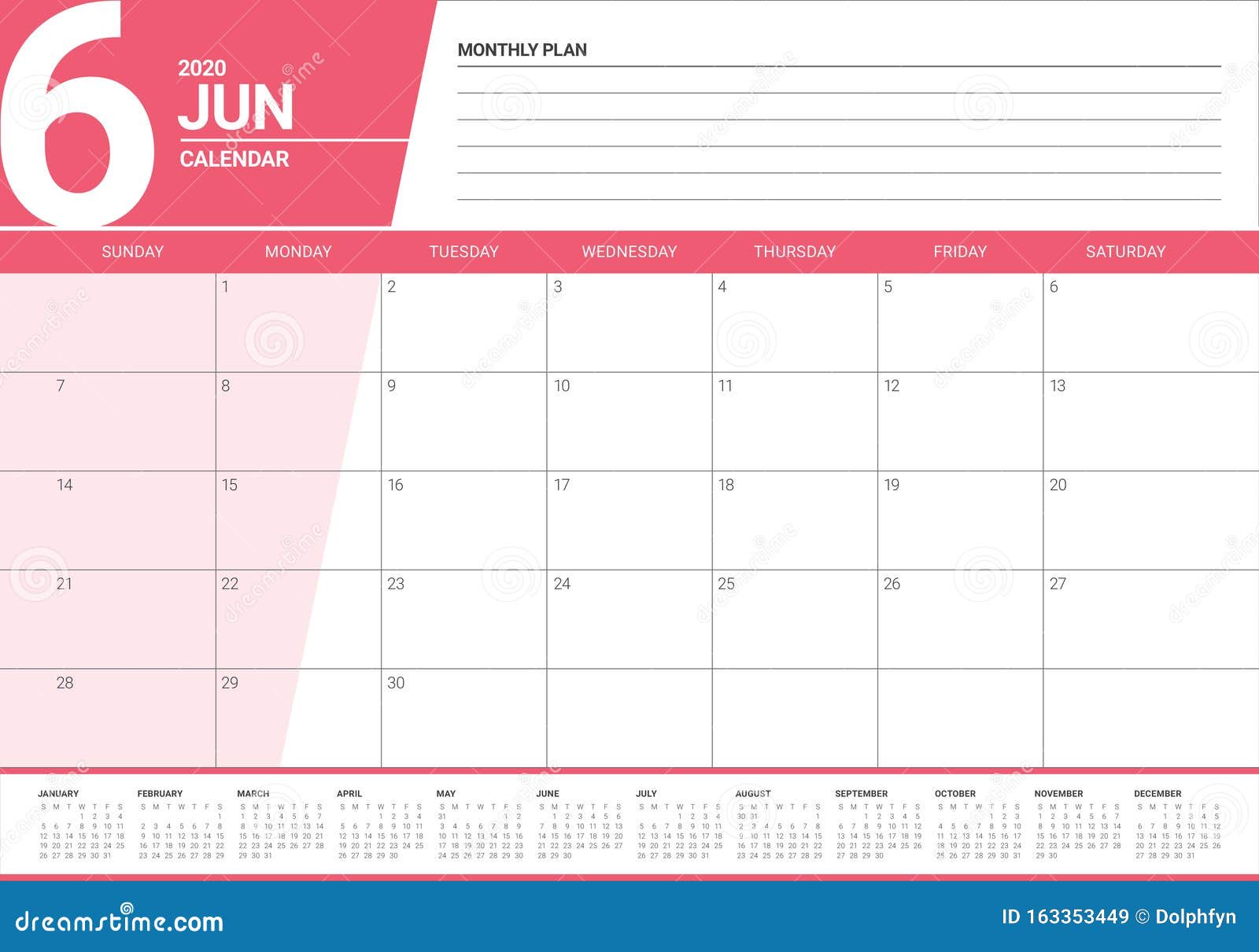 June 2020 Desk Calendar Vector Illustration Stock Vector - Illustration ...