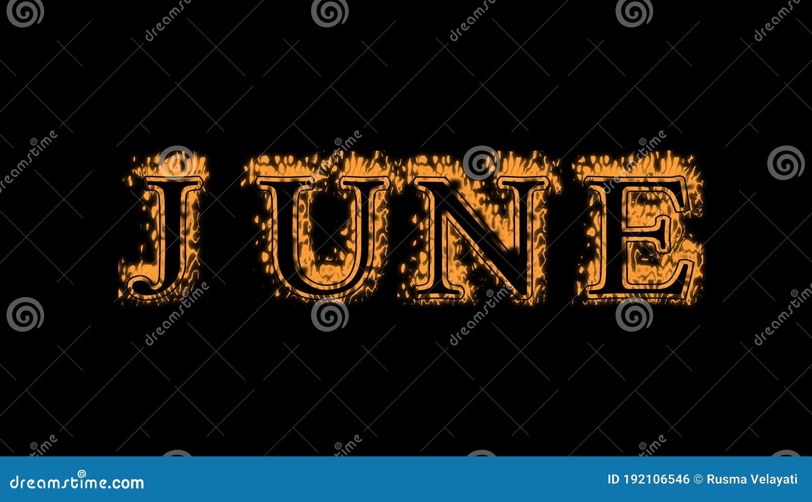 June Fire Text Effect Black Background Stock Illustration ...