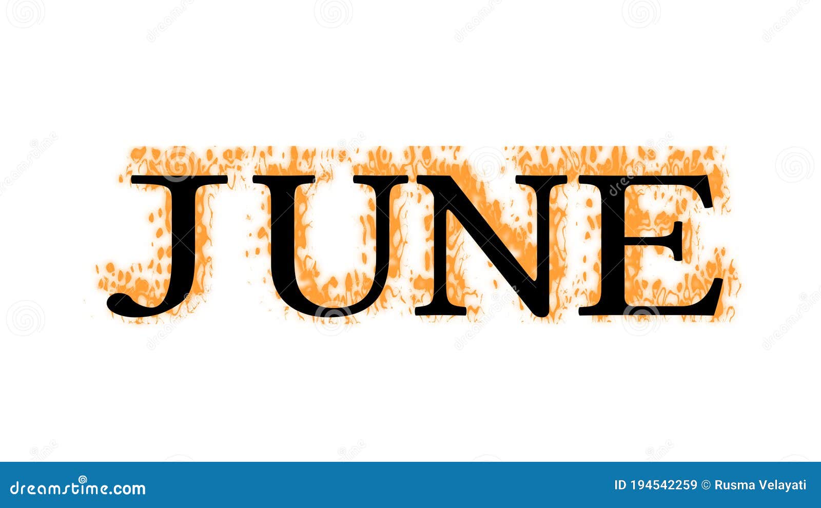 June Fire Text Effect White Isolated Background Stock Illustration ...