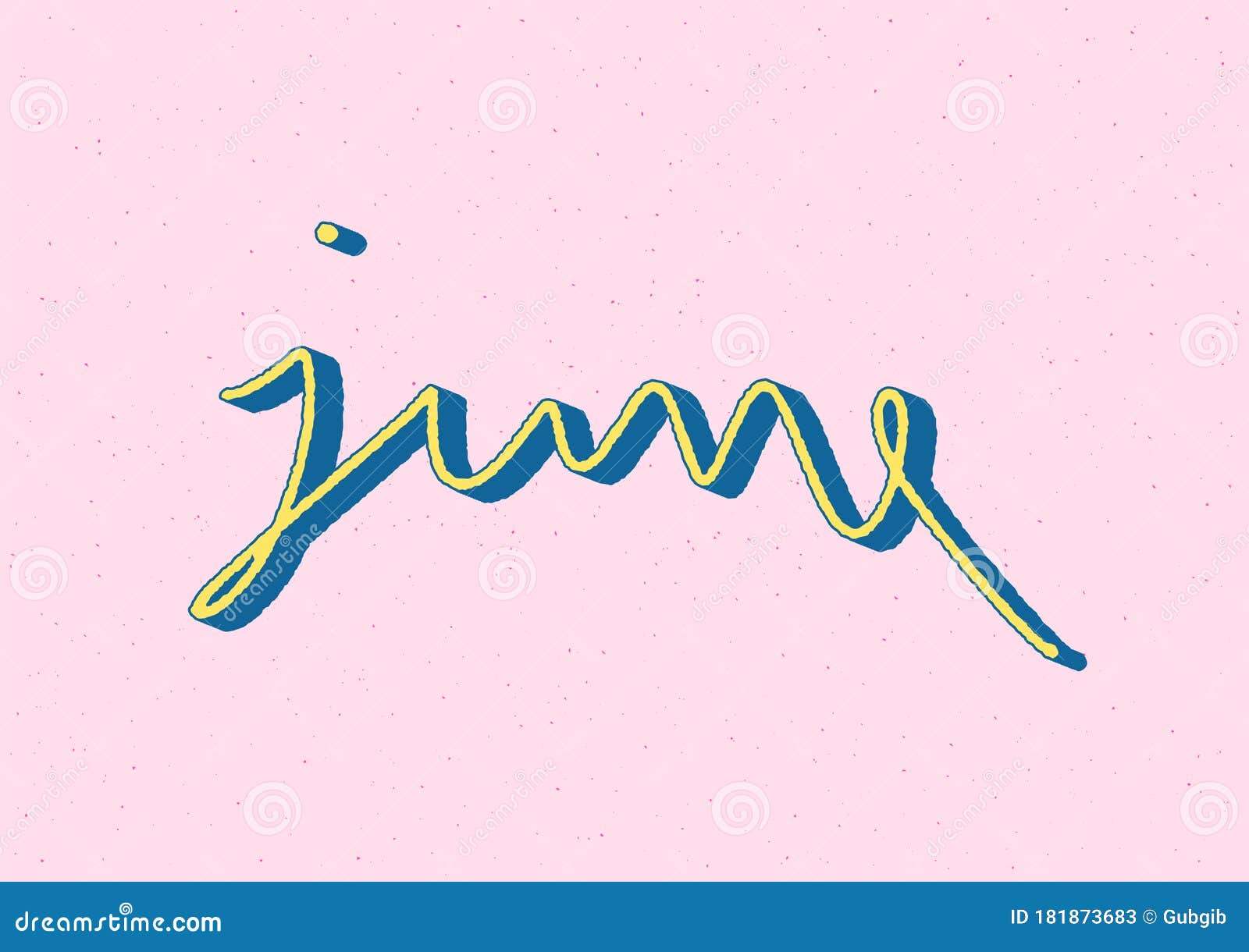 June Hand Lettering With 3d Isometric Effect Cartoon Vector ...