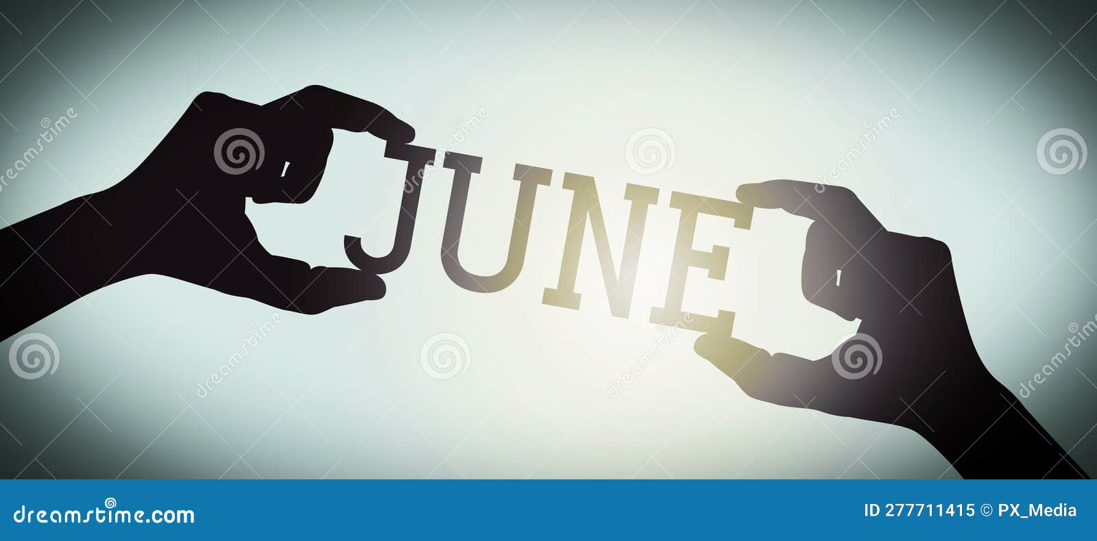 June - Human Hands Holding Silhouette Word Stock Illustration ...