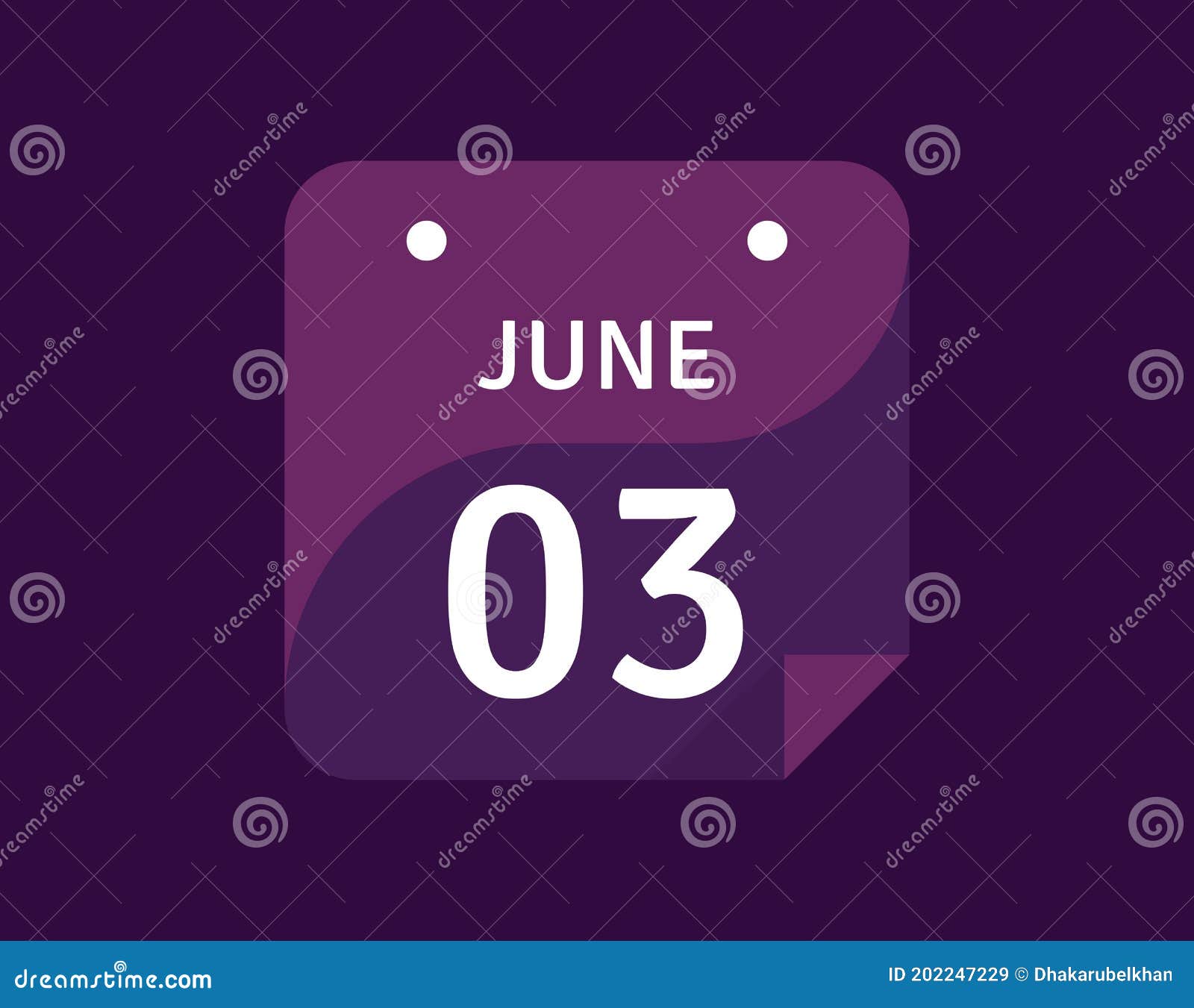 3 June, June 3 Icon Single Day Calendar Vector Illustration Stock ...