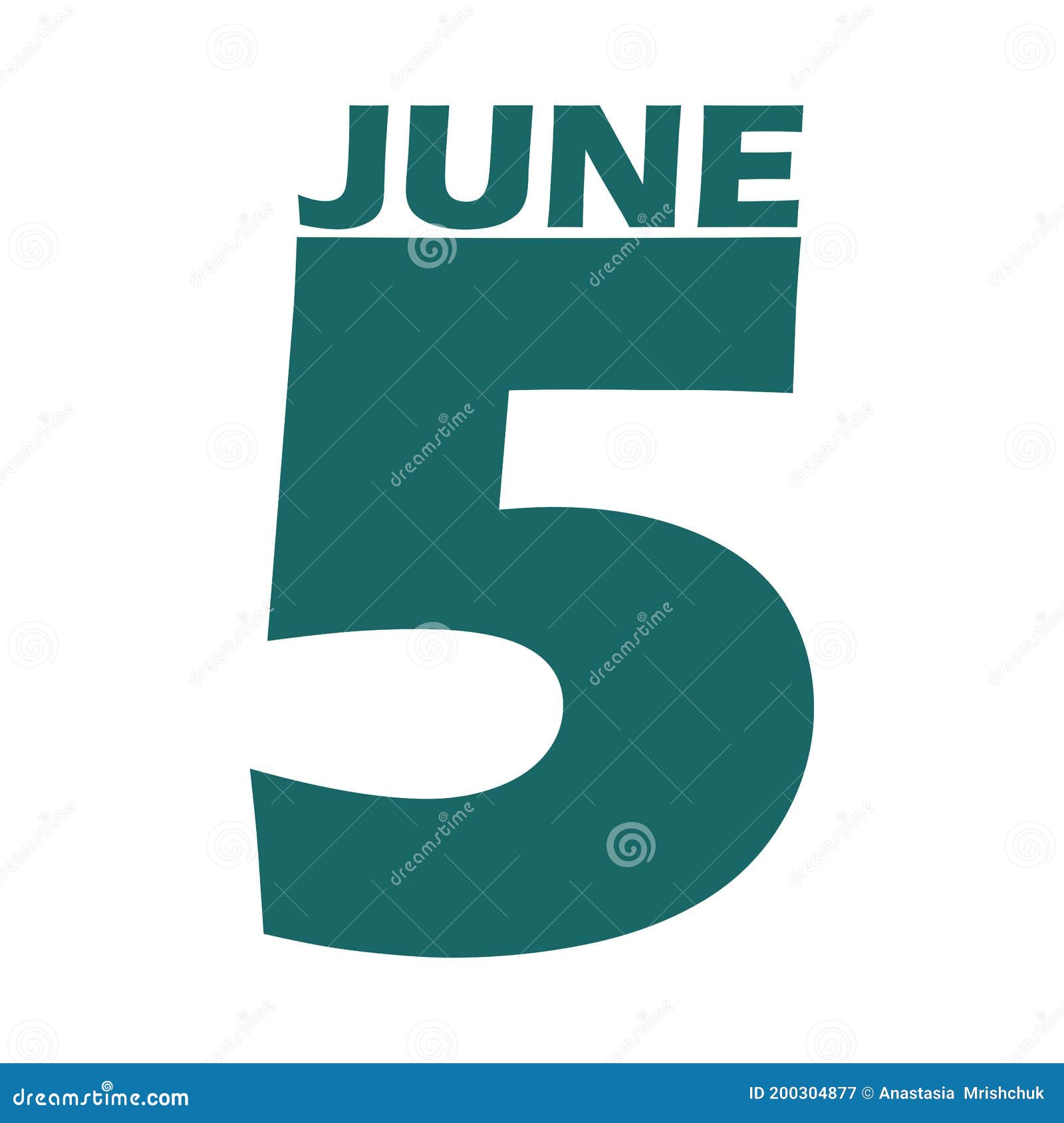 June 5 Icon on a White Background. Vector Illustration Stock ...