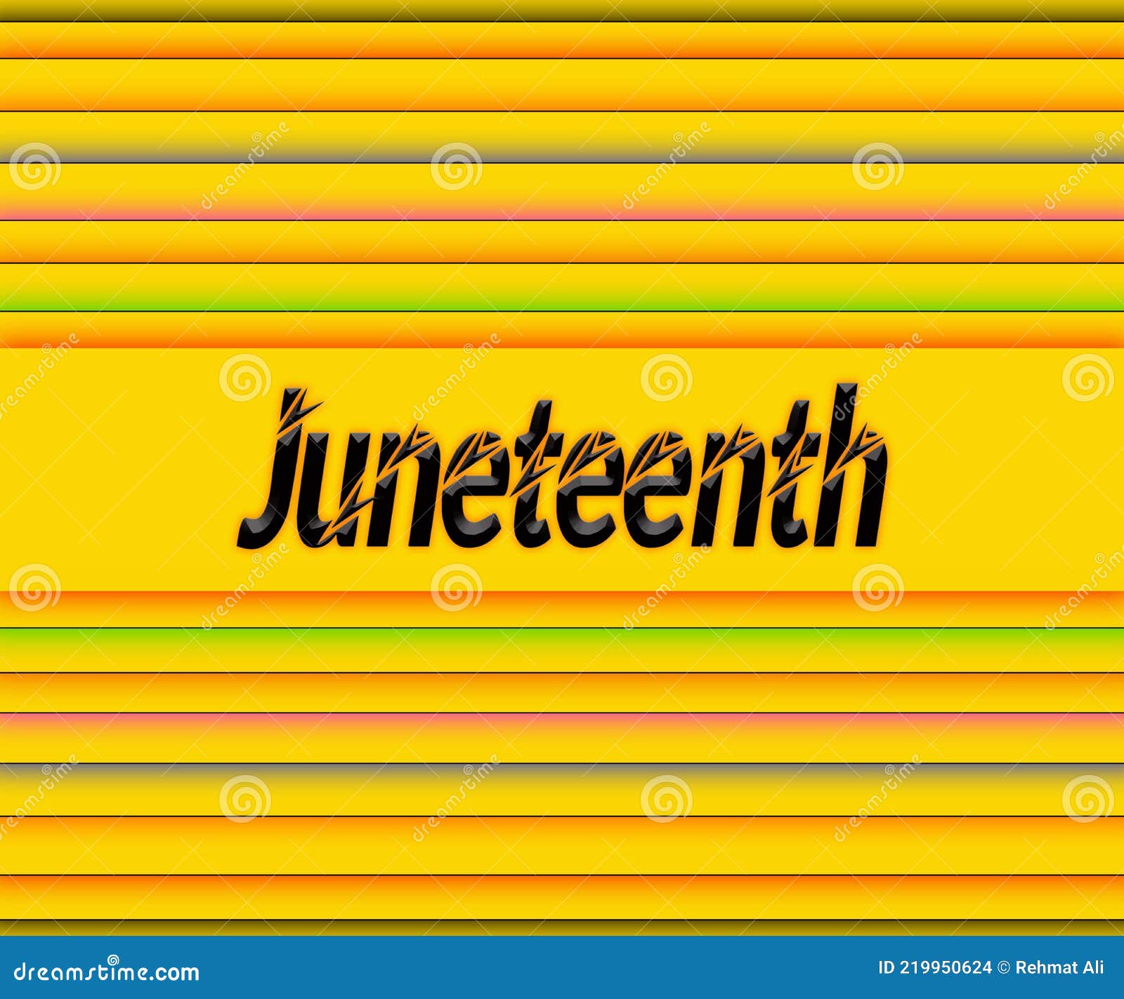 June, Juneteenth, Black Text Effect on Yellow Background Stock ...