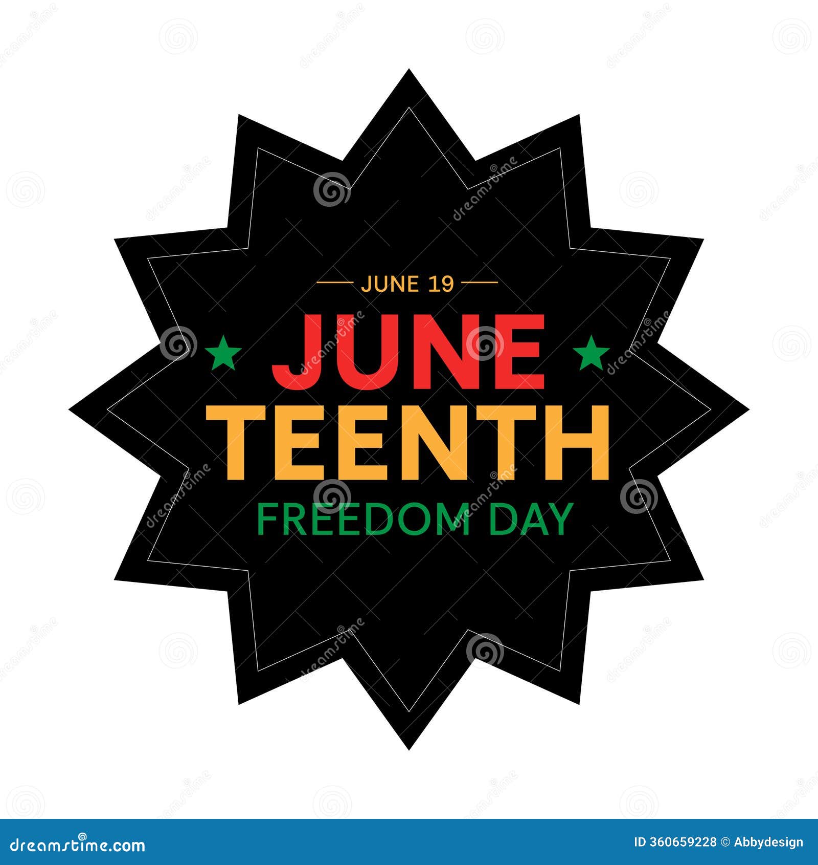 June 19 Juneteenth Freedom Day Typography Stock Vector - Illustration ...