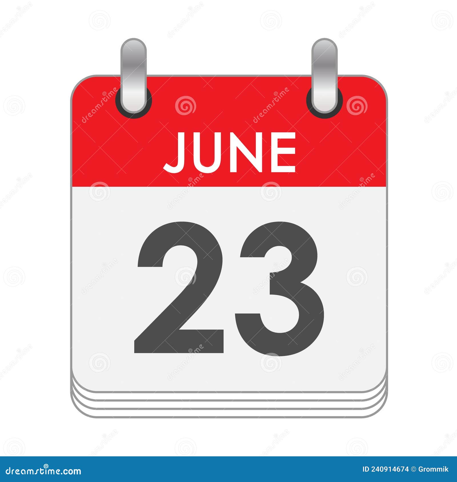 JUNE 23. a Leaf of the Flip Calendar with the Date of JUNE 23 Stock ...