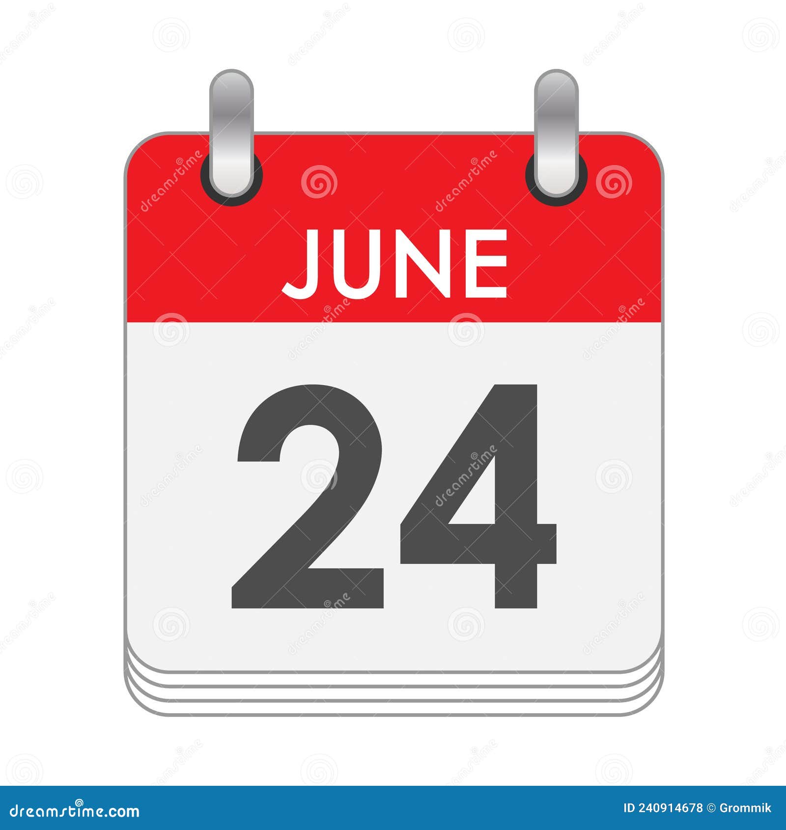 JUNE 24. a Leaf of the Flip Calendar with the Date of JUNE 24 Stock ...
