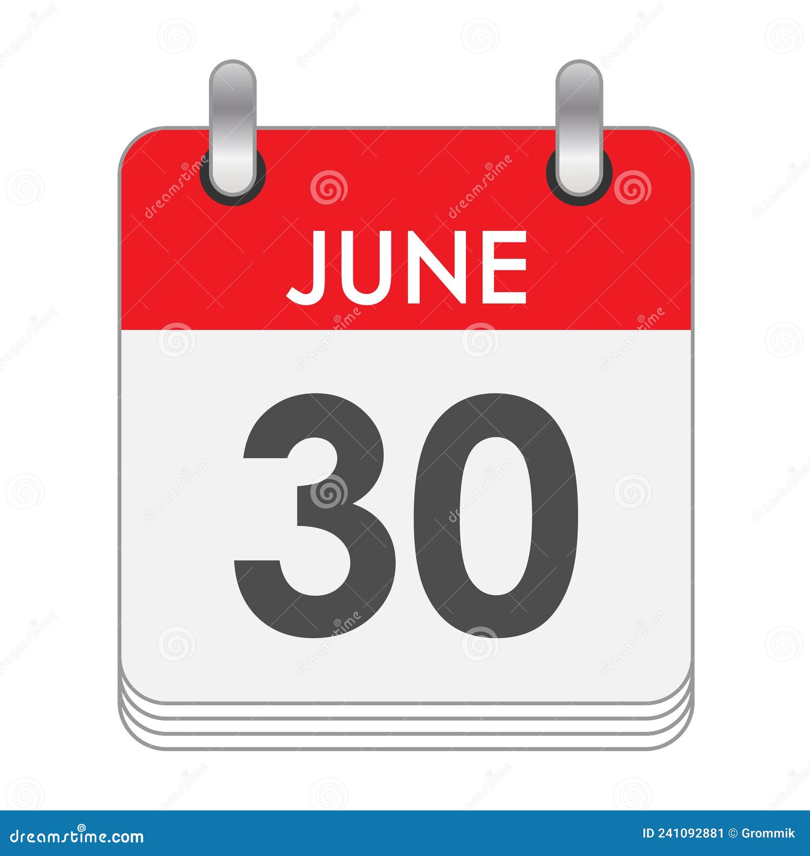 JUNE 30. a Leaf of the Flip Calendar with the Date of JUNE 30 Stock ...