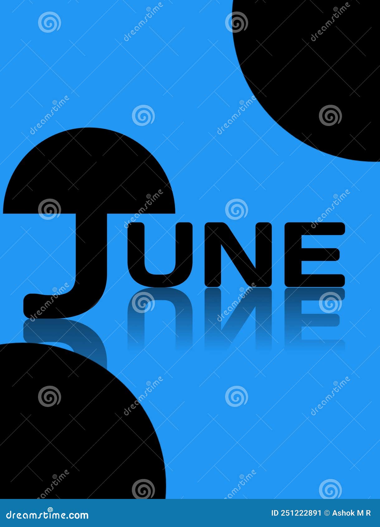 June Logo in a Blue Background Stock Illustration - Illustration of ...