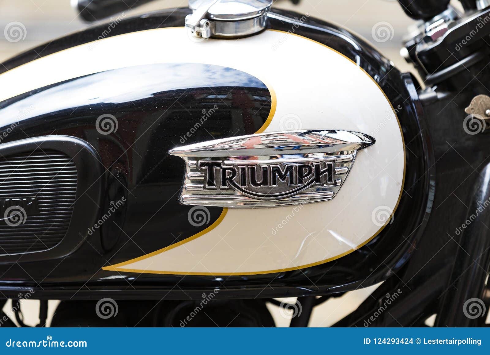 Triumph Motorcycle Emblems on the Streets of Milan in Italy. Editorial ...