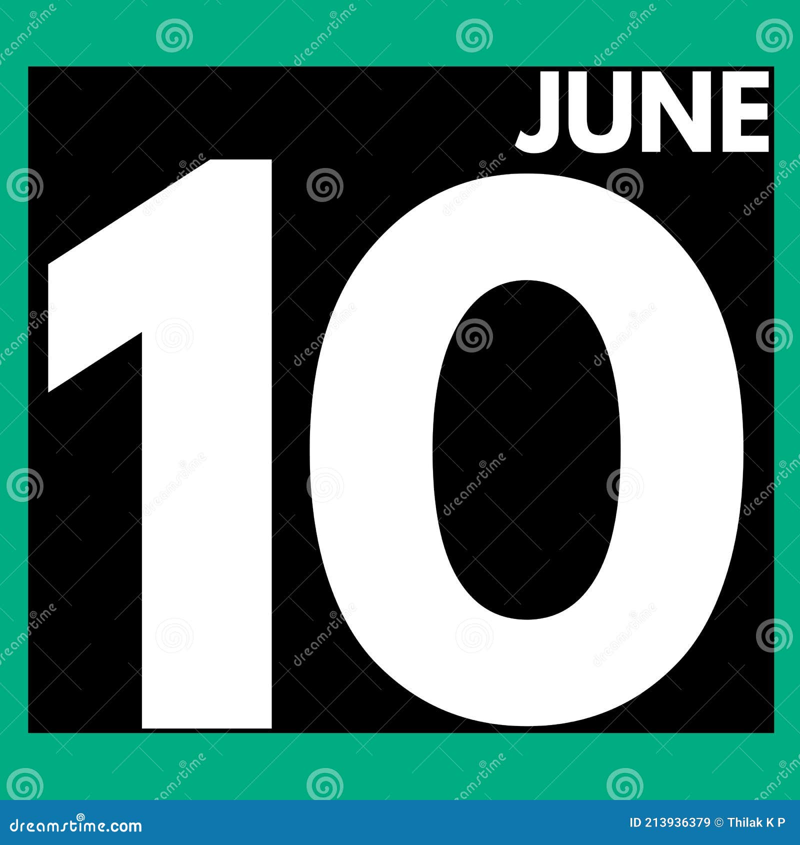 June 10 . Modern daily Calendar Icon .date ,day, Month Stock ...