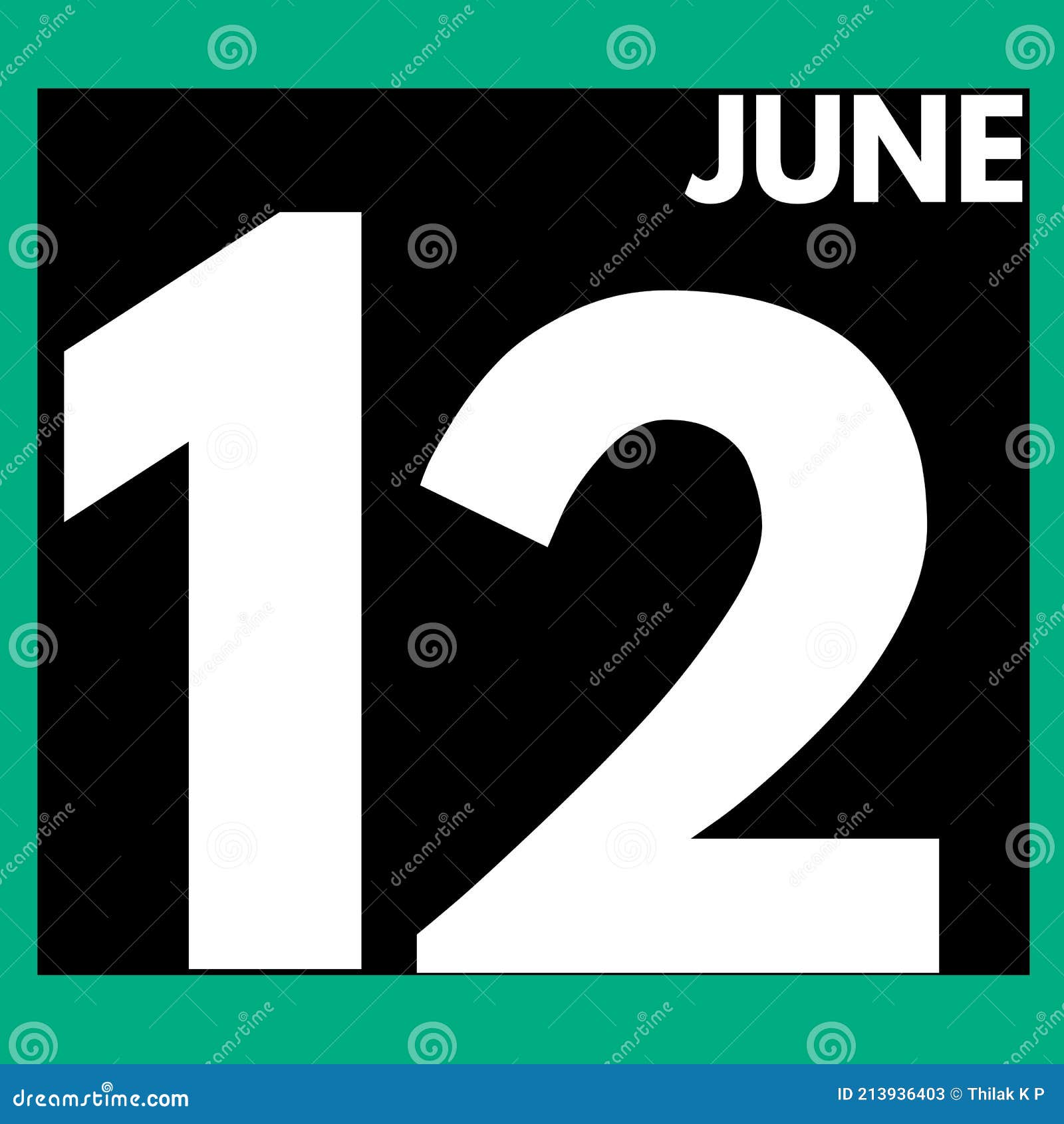 June 12 . Modern daily Calendar Icon .date ,day, Month Stock ...