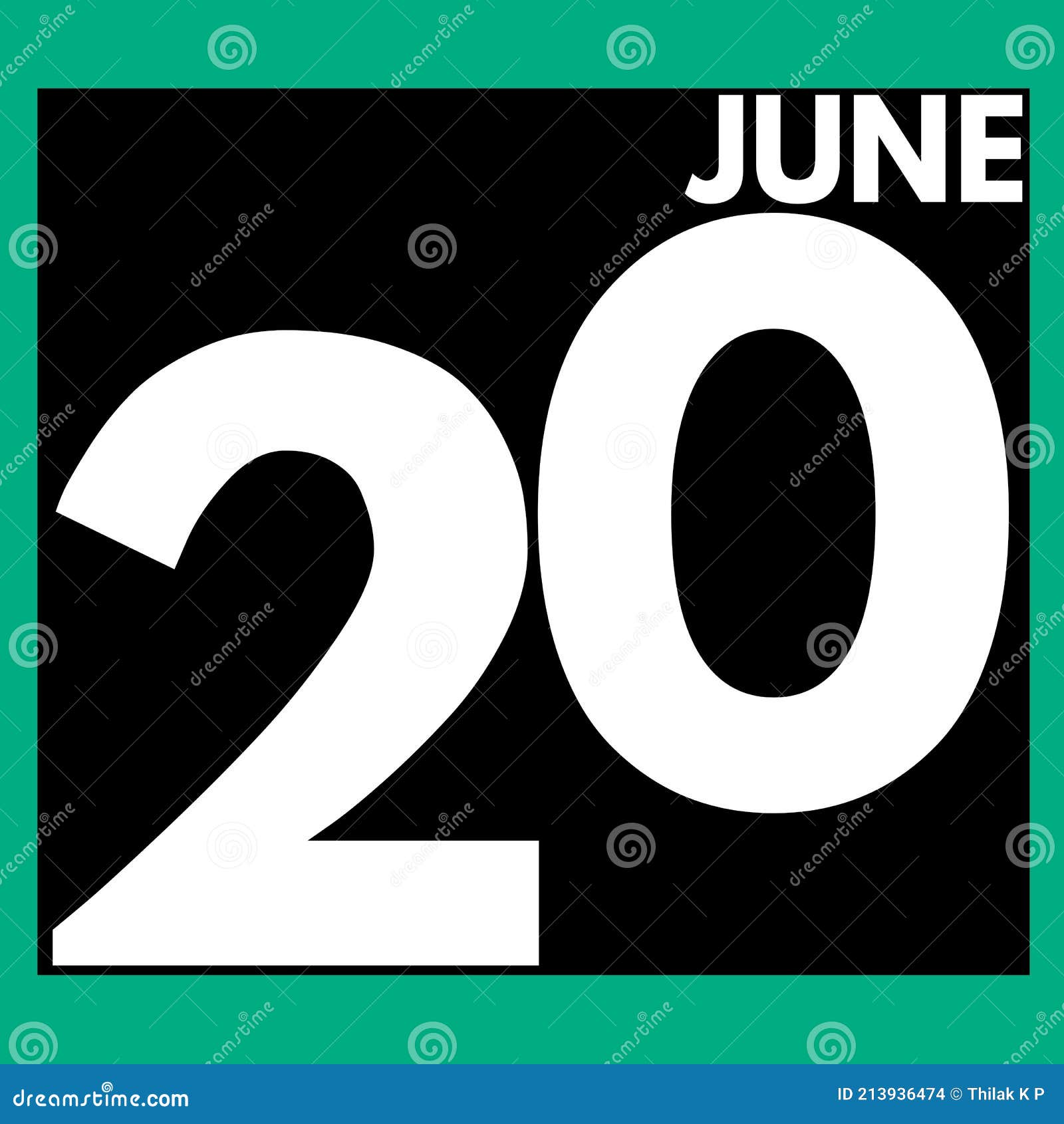 June 20 . Modern daily Calendar Icon .date ,day, Month Stock ...