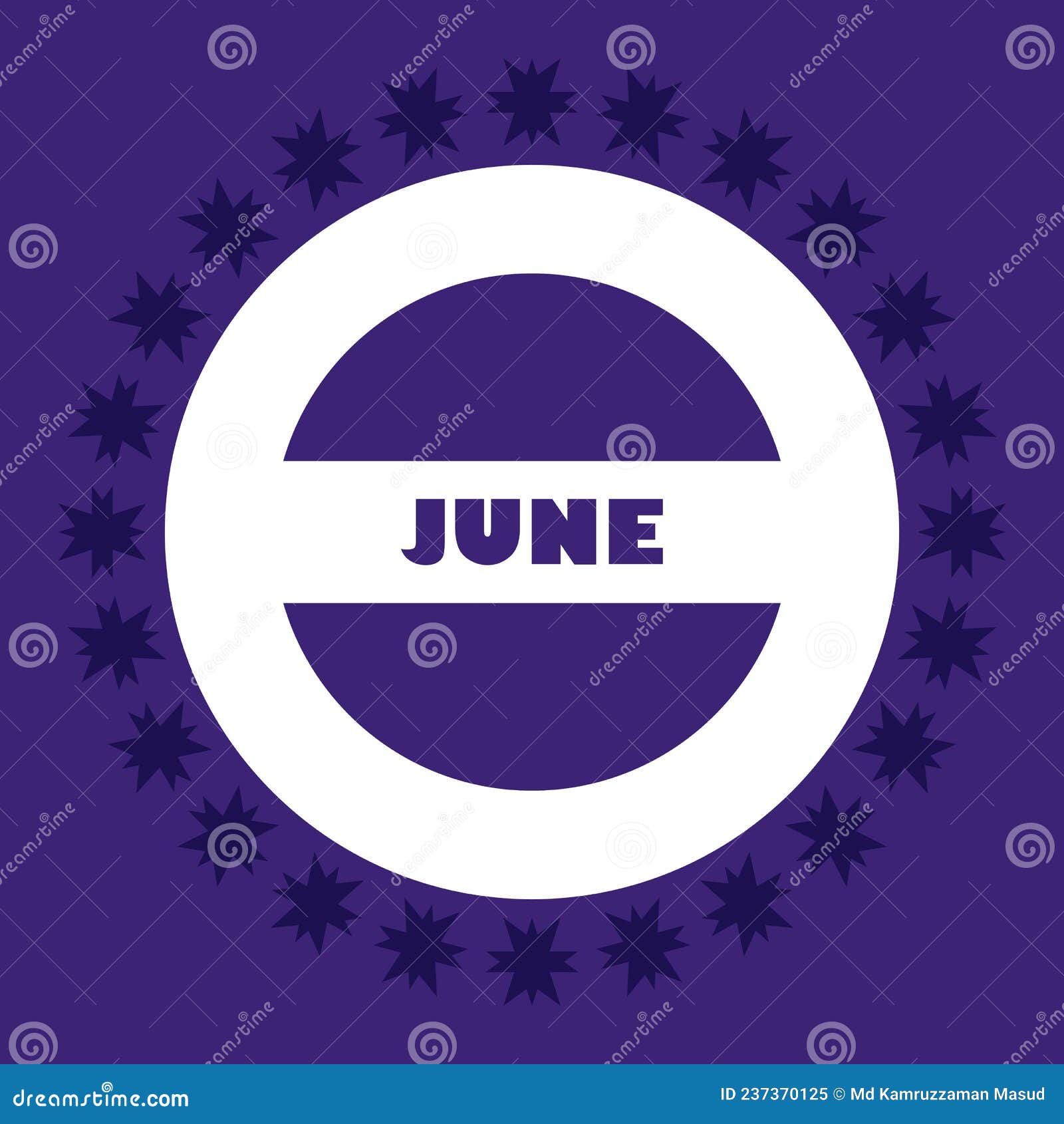 June Month on Circle Shape Vector Illustration Stock Vector ...