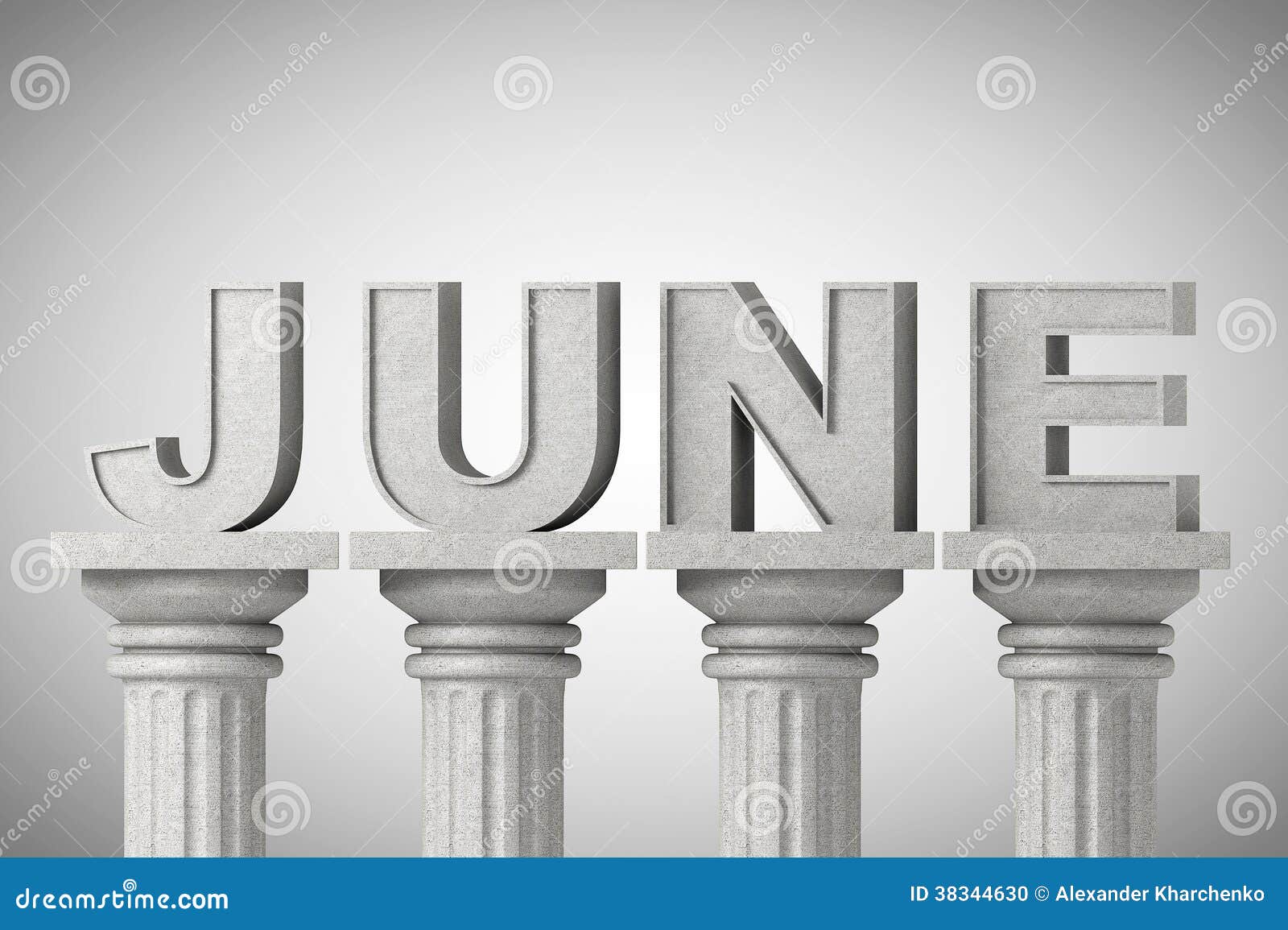June Month Sign on a Classic Columns Stock Illustration - Illustration ...