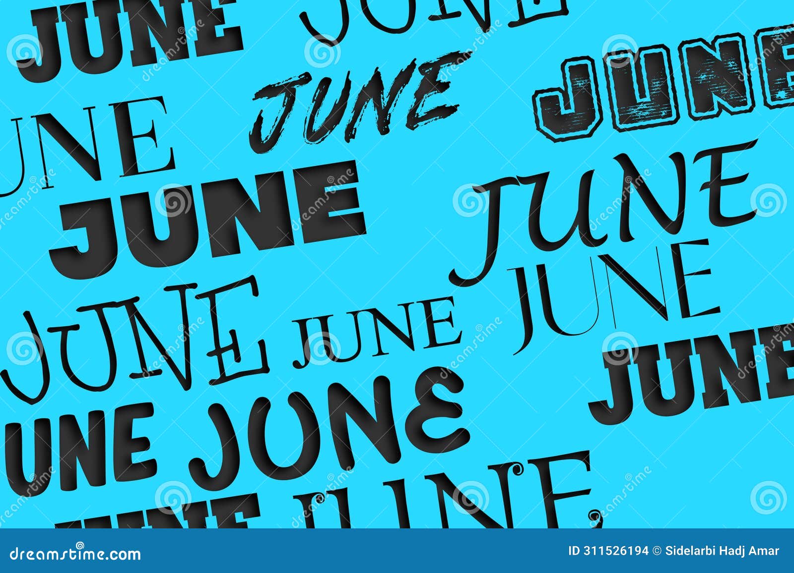 June the name of the month stock illustration. Illustration of august ...