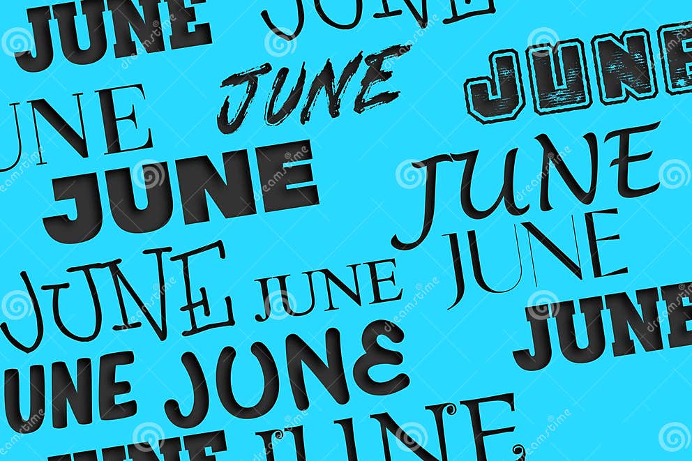 June the name of the month stock illustration. Illustration of august ...