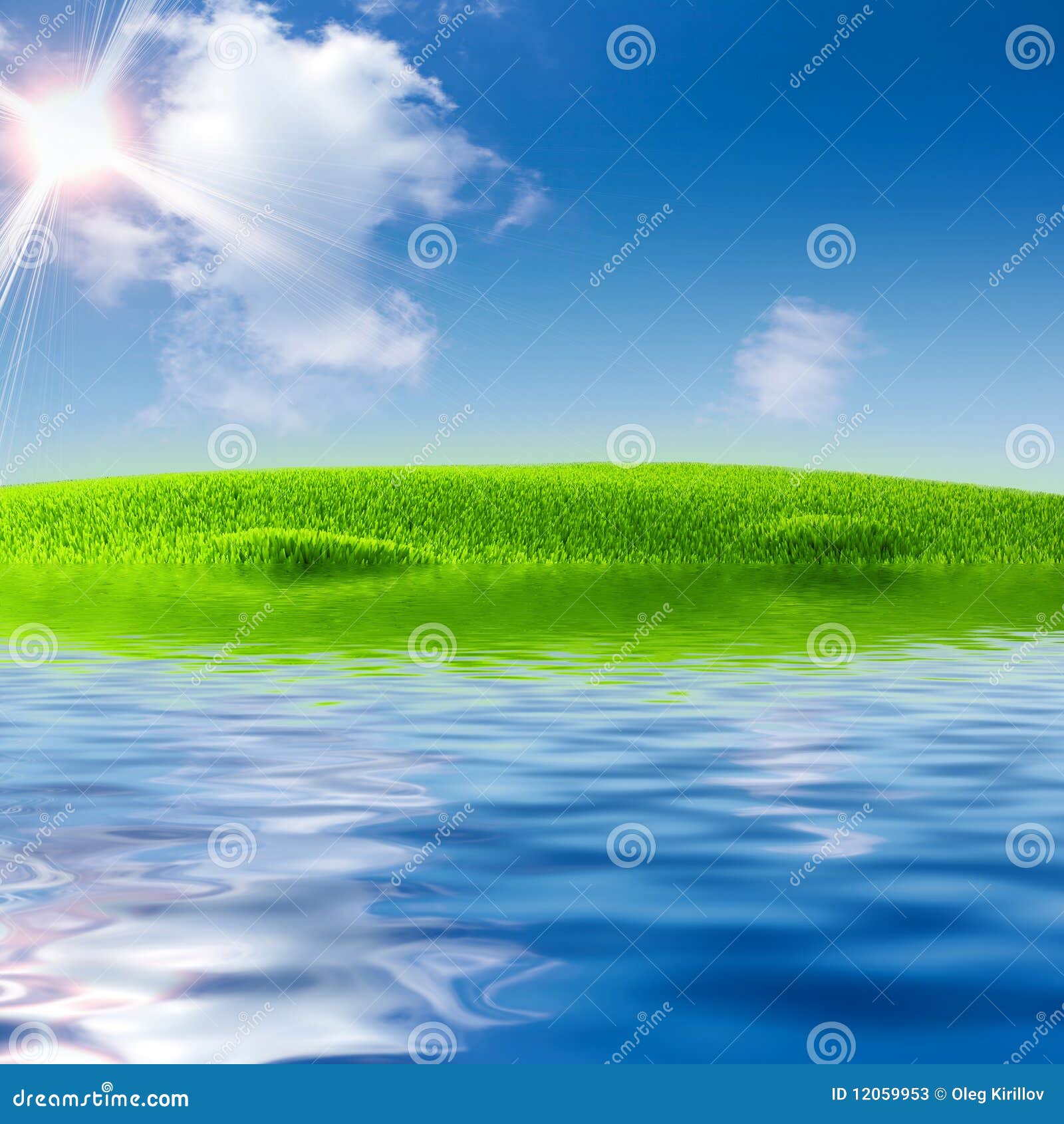 June nature near lake stock image. Image of landscape - 12059953