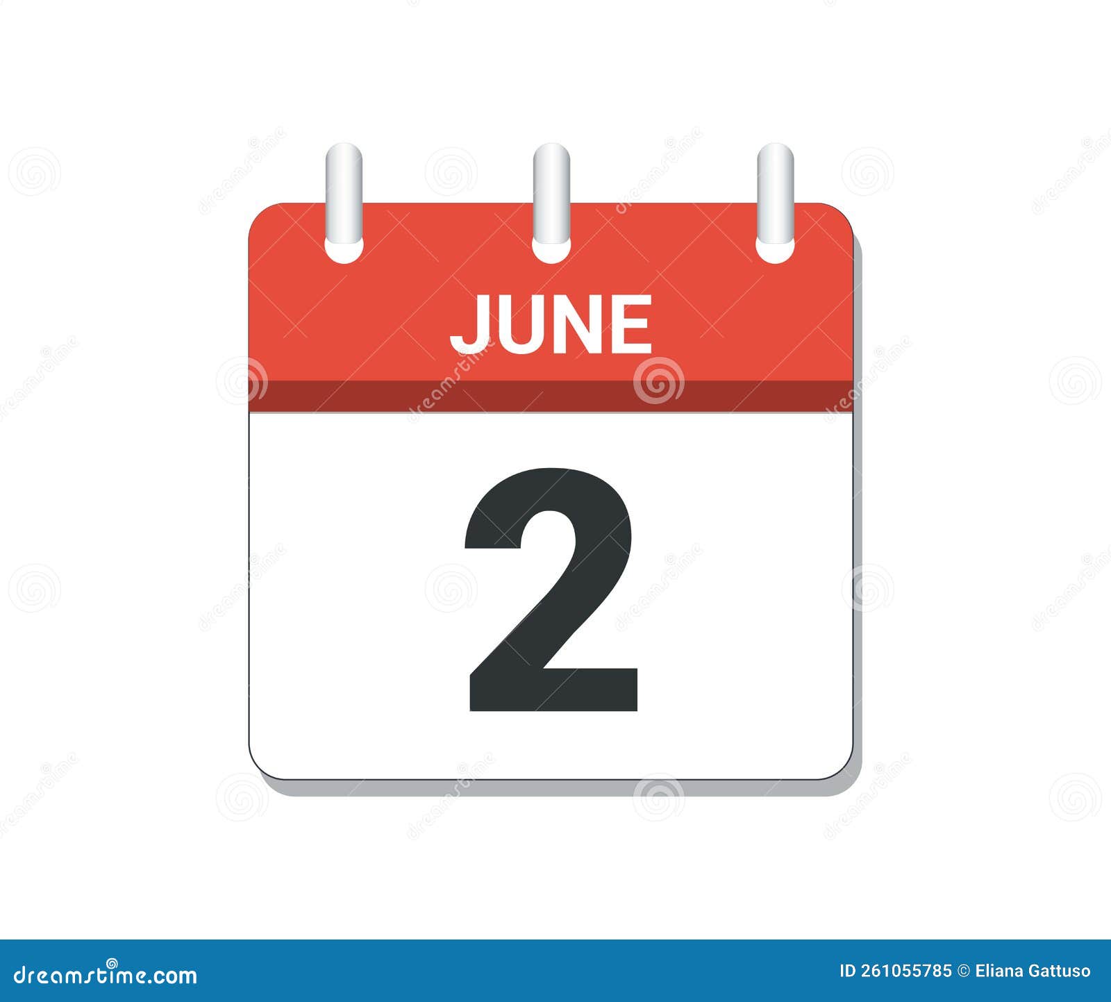 June 2nd Calendar Icon Vector. Concept of Schedule, Business and Tasks ...
