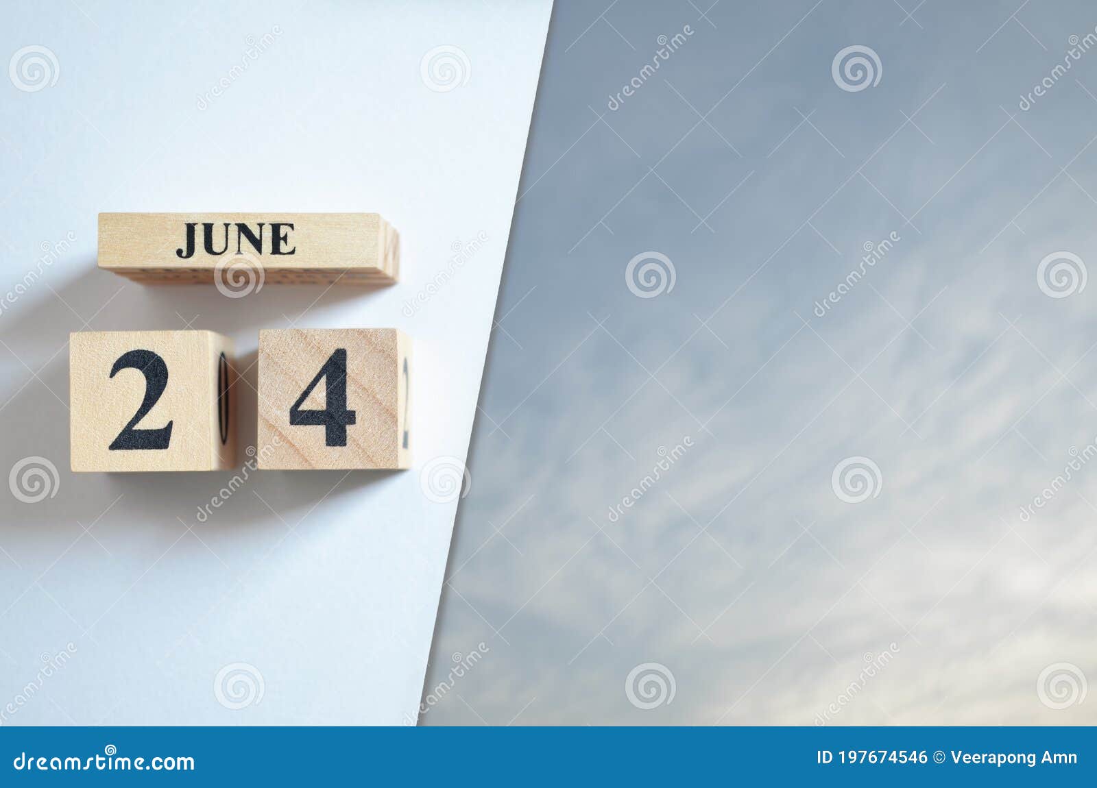 June 24, Cover Design with Sky Background Editorial Photo - Image of ...