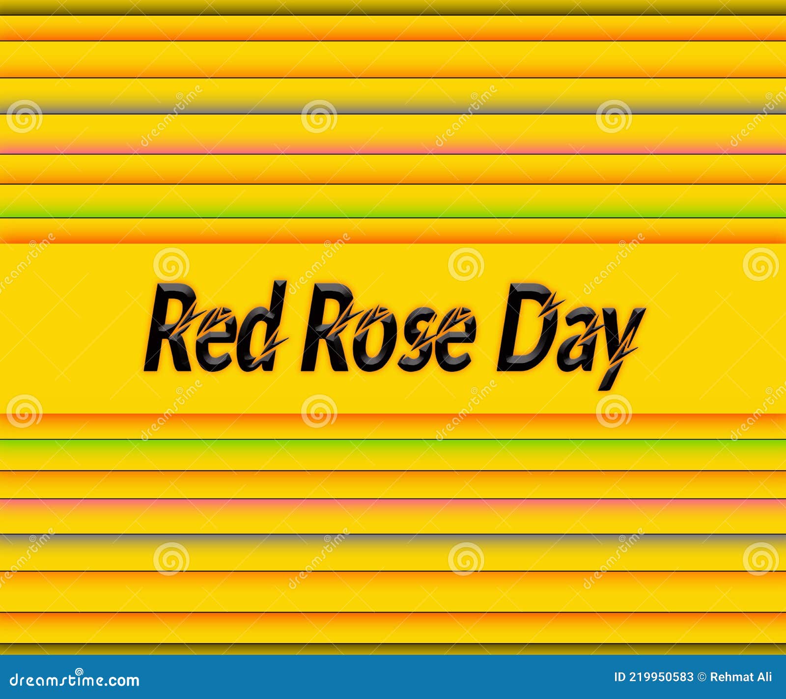June, Red Rose Day, Black Text Effect on Yellow Background Stock ...