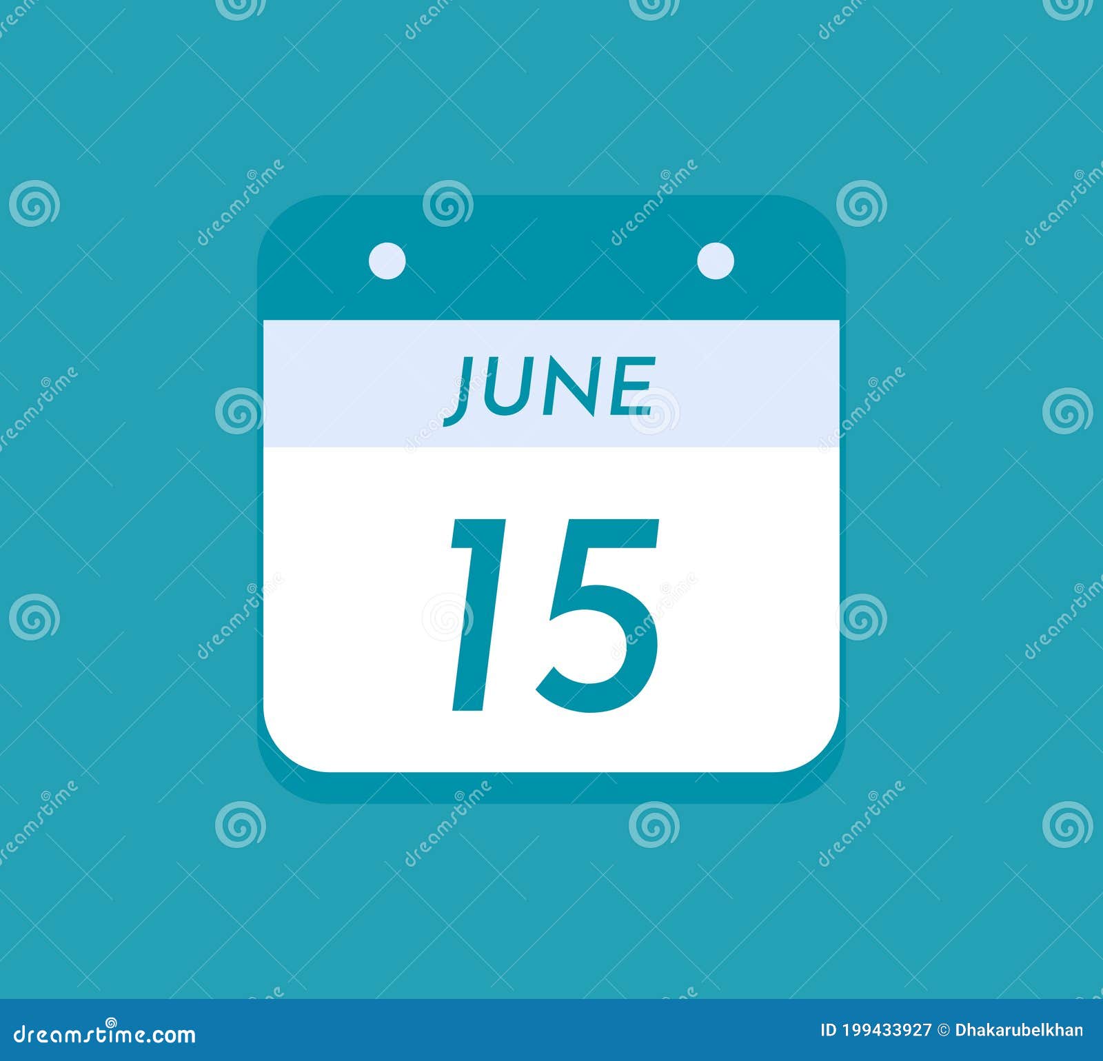 June 15 Single Day Calendar, 15 June Stock Vector - Illustration of ...
