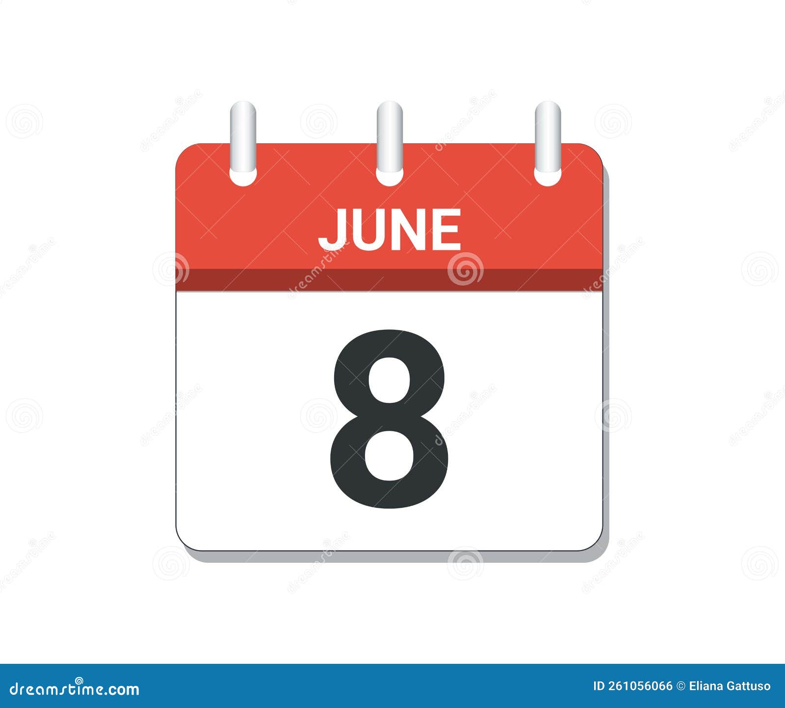 June 8th Calendar Icon Vector. Concept of Schedule, Business and Tasks ...