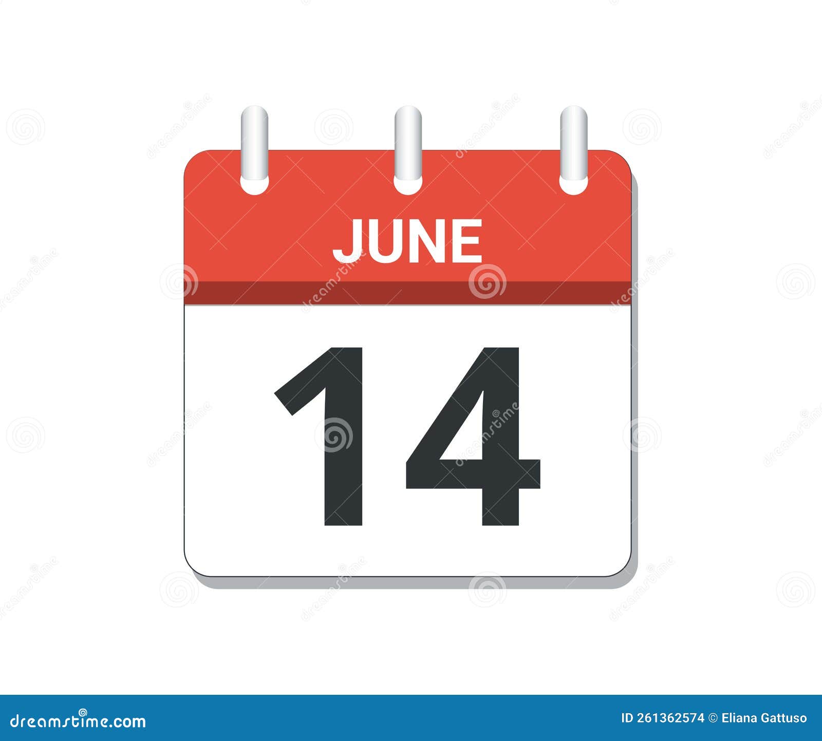 June 14th Calendar Icon Vector. Concept of Schedule, Business and Tasks ...
