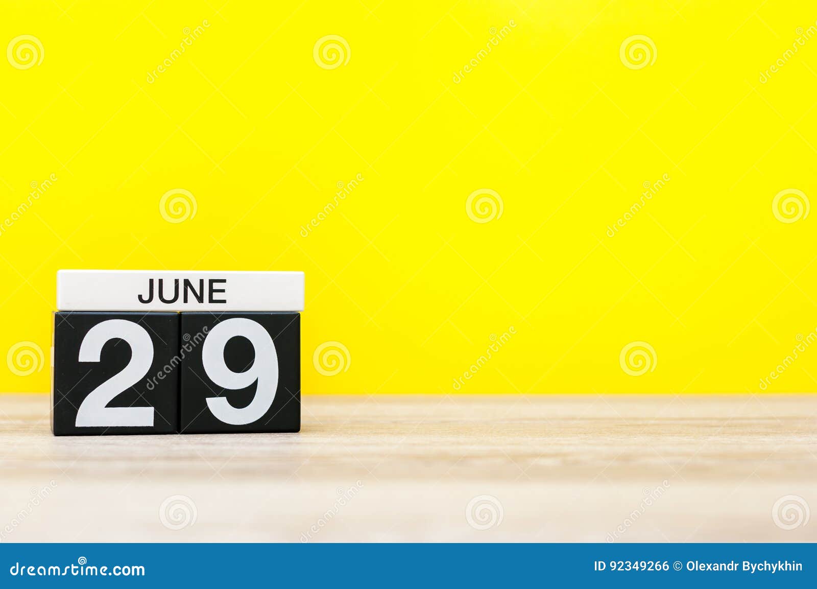 June 29th. Day 29 of Month, Calendar on Yellow Background. Summer Day ...