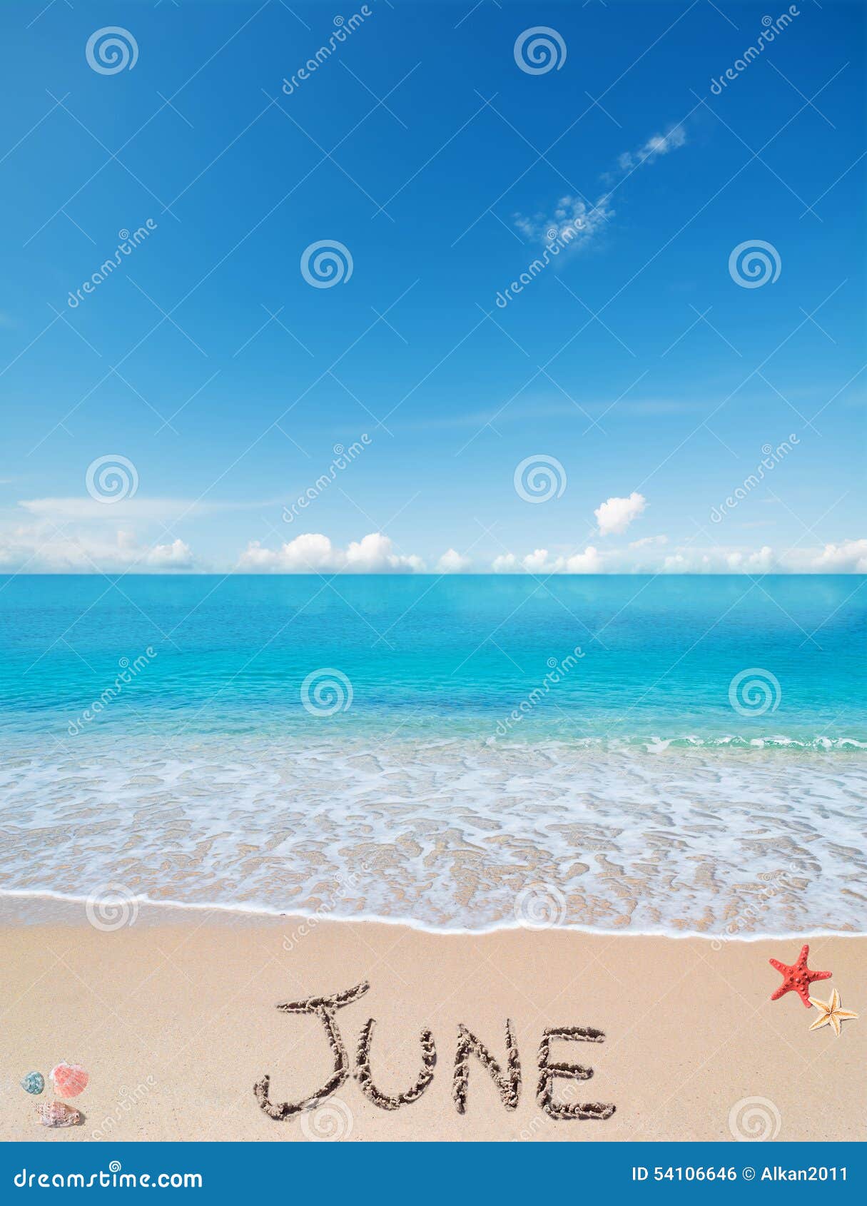 June on a Tropical Beach Under Clouds Stock Photo - Image of light ...