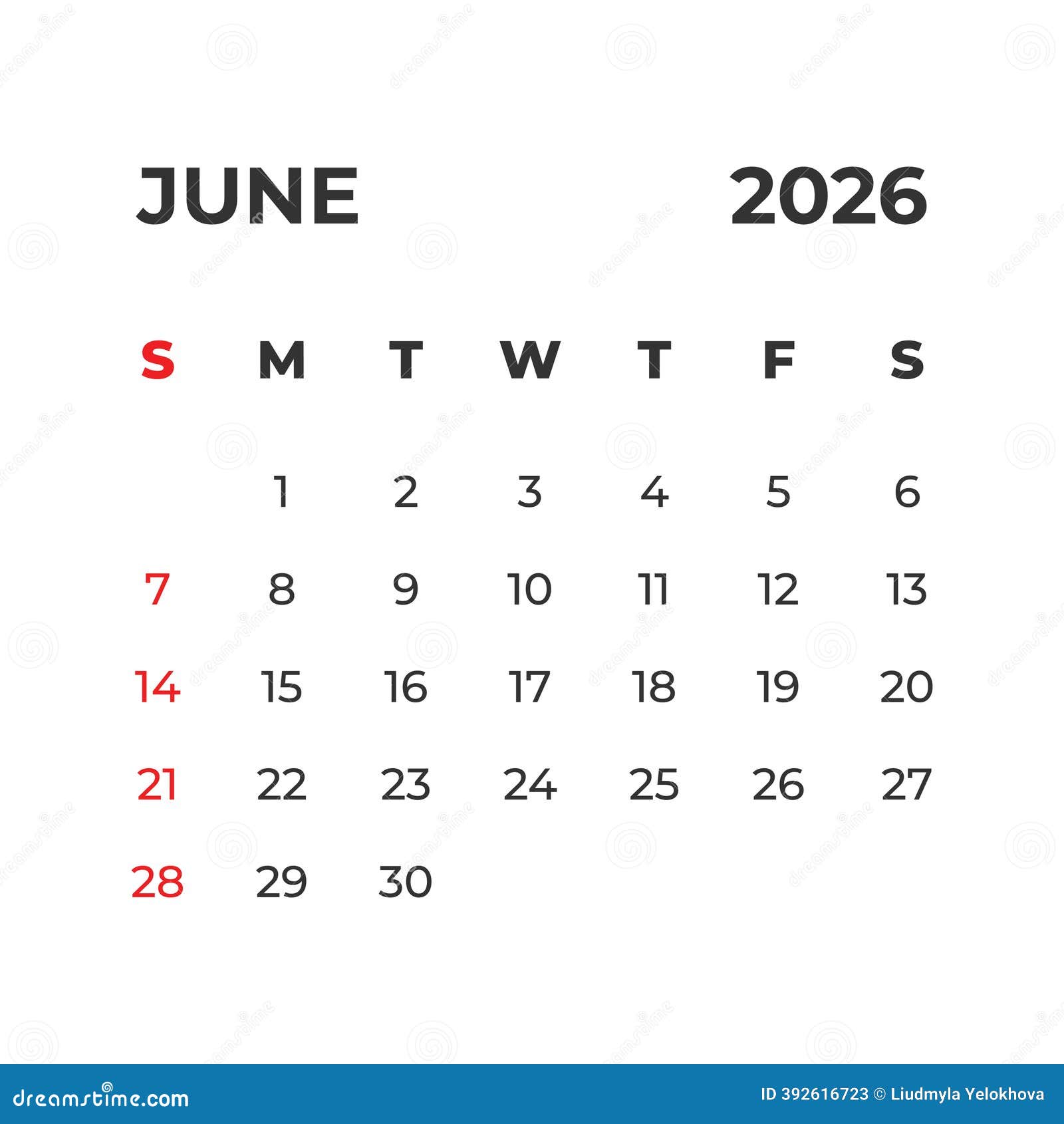 June 2026 Template, Calendar 2026 Design, Desk Calendar 2026 Template ...