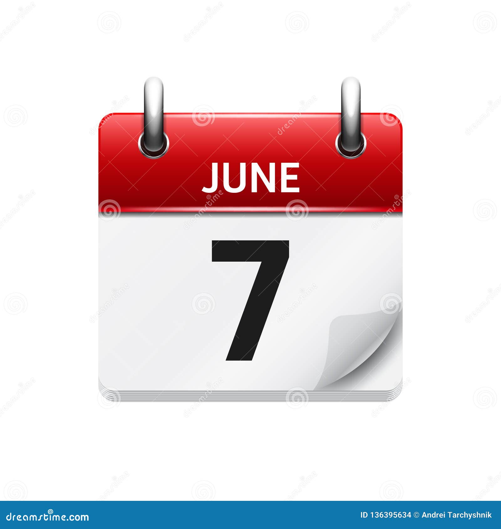 June 7. Vector Flat daily Calendar Icon. Date and Time, Day, Month ... June 7. Vector Flat daily Calendar Icon. Date and Time, Day, Month ...