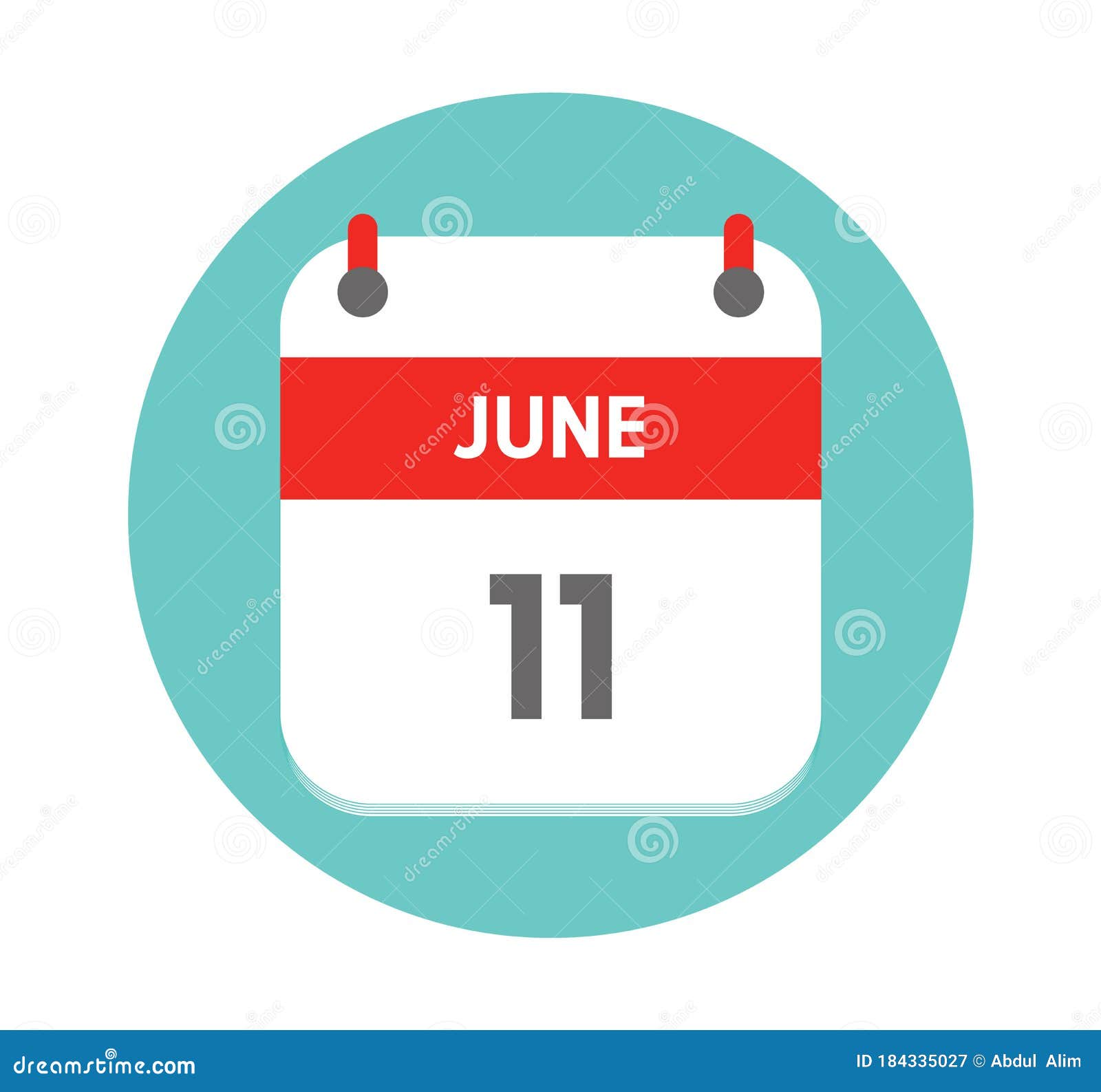 June 11 . Vector Flat daily Calendar Icon Stock Vector - Illustration ...