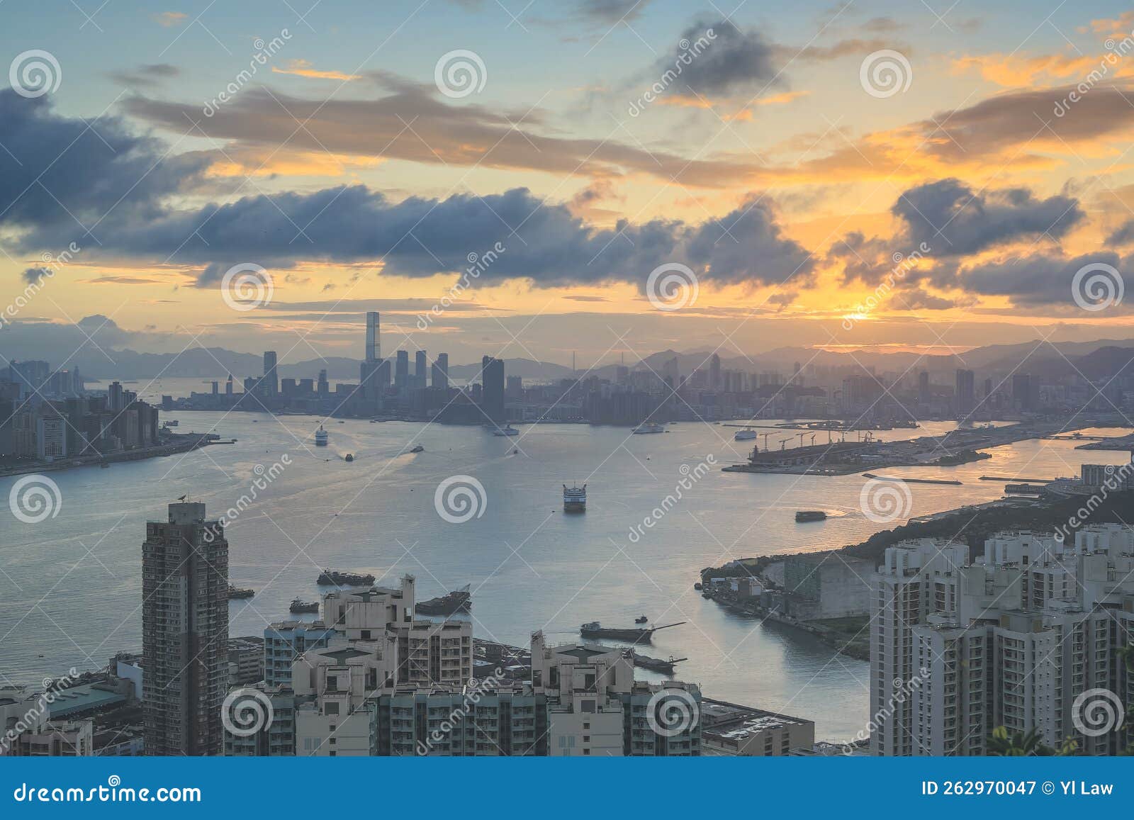 Victoria Harbour View from Yau Tong Devil Peak 30 June 2012 Stock Image ...