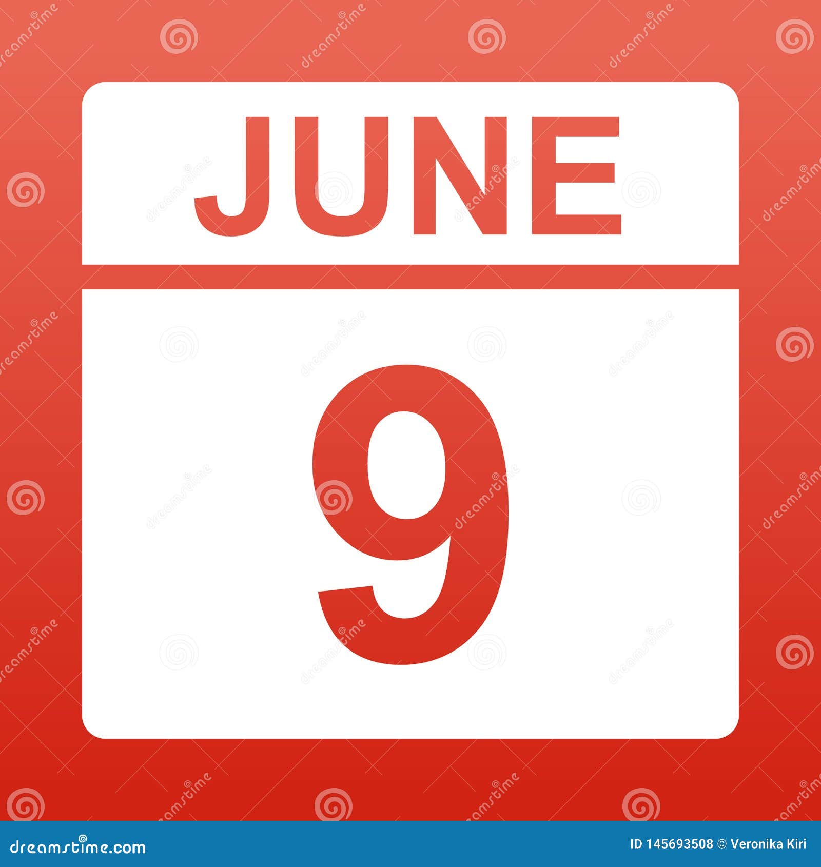 June 9. Day on the Calendar. Stock Vector - Illustration of appointment ...