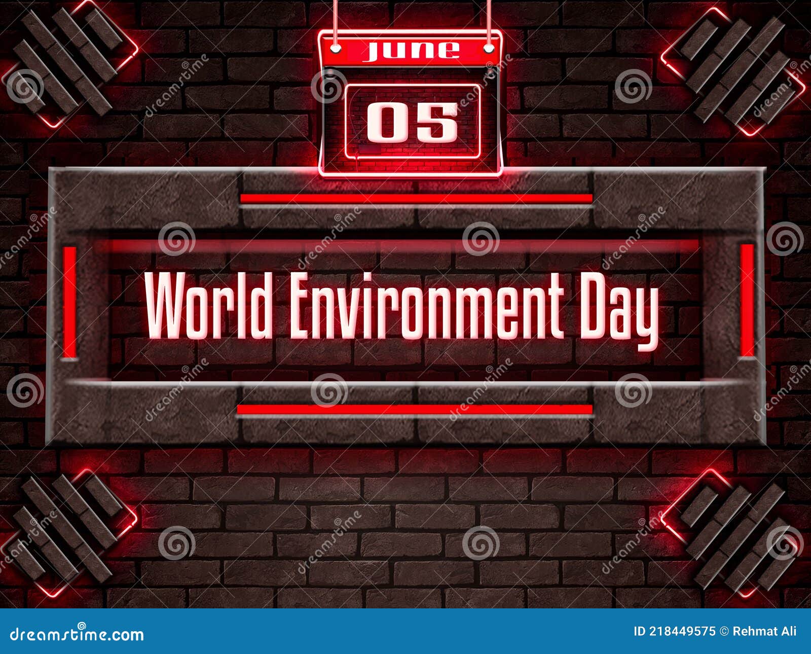 05 June, World Environment Day, Neon Text Effect on Bricks Background ...