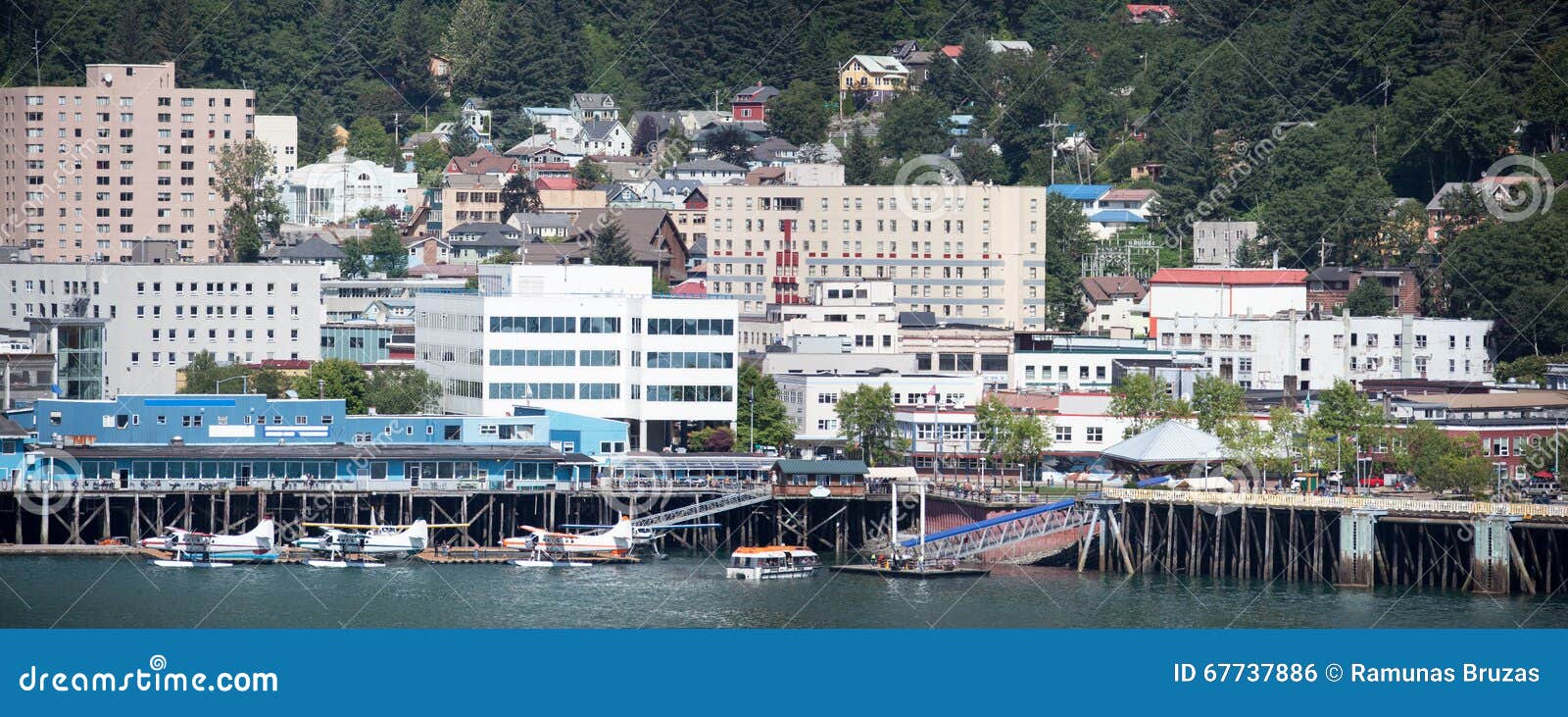 Juneau Downtown Panorama stock photo. Image of alaska - 67737886