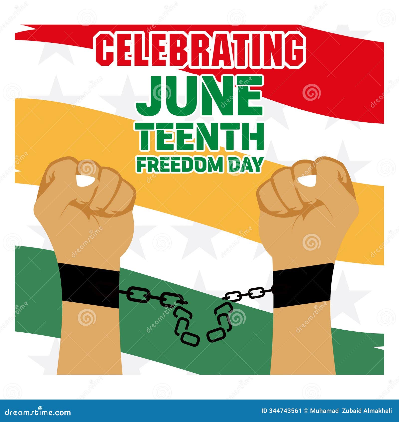 Juneteenth Celebrate Black Freedom. Flat Vector Modern Stock Vector - Illustration of june ...