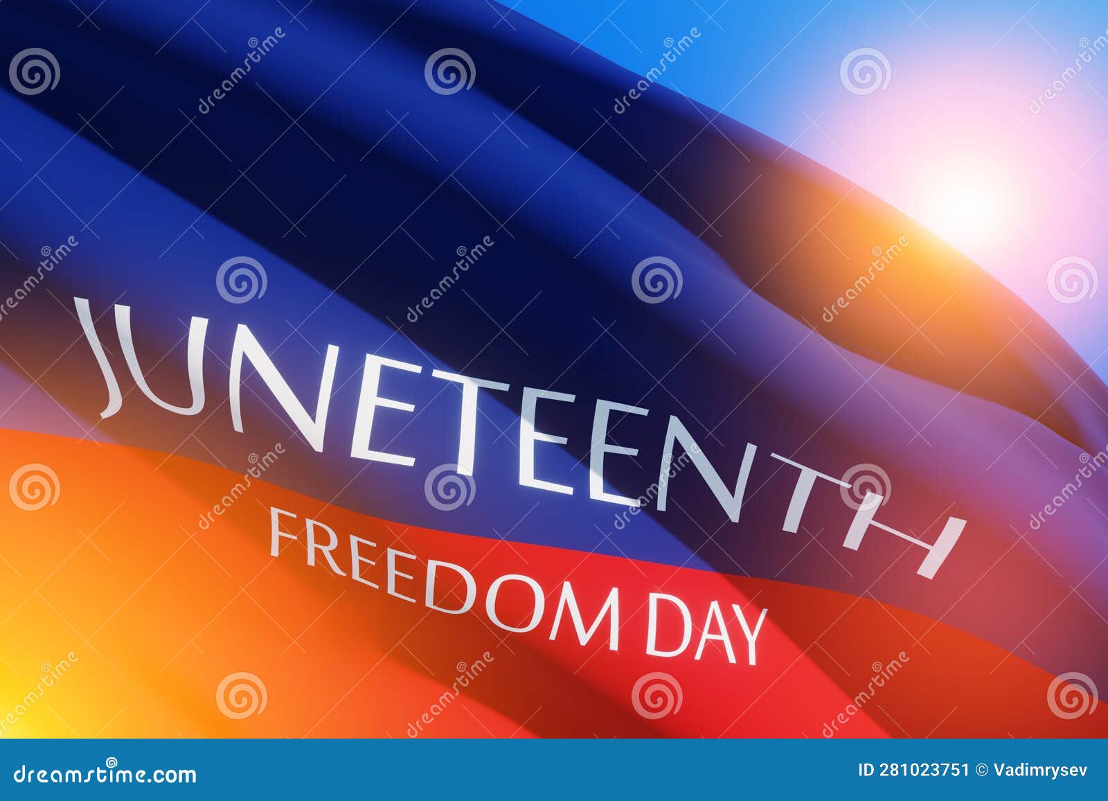 Juneteenth Color with Text Juneteenth Freedom Day with Warm Glow. since ...