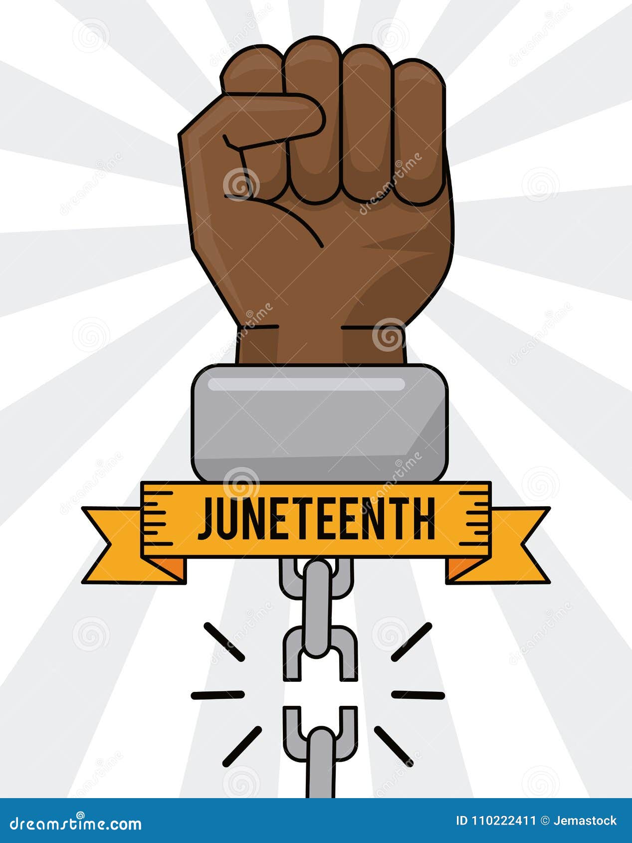 Juneteenth Day. A Broken Chain And Shackles. Dove, Bird, Symbol Of ...