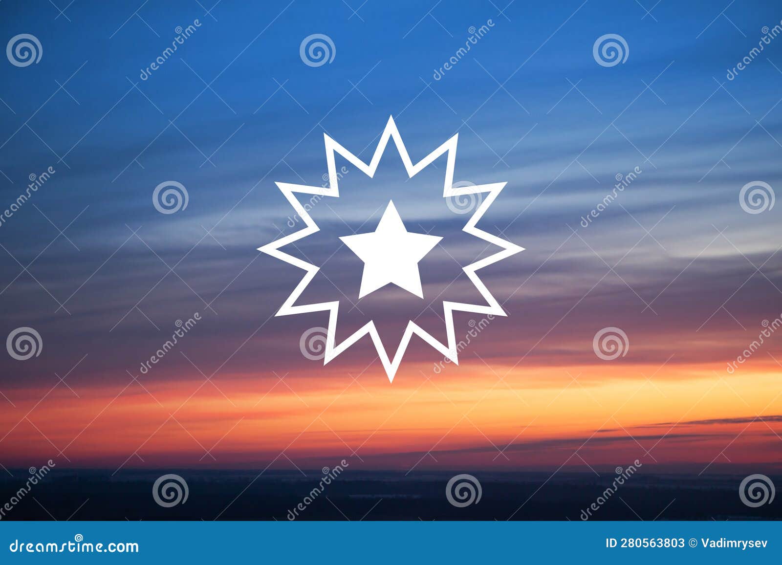 Juneteenth Flag Symbol on Background of Sunrise or Sunset. since 1865 ...