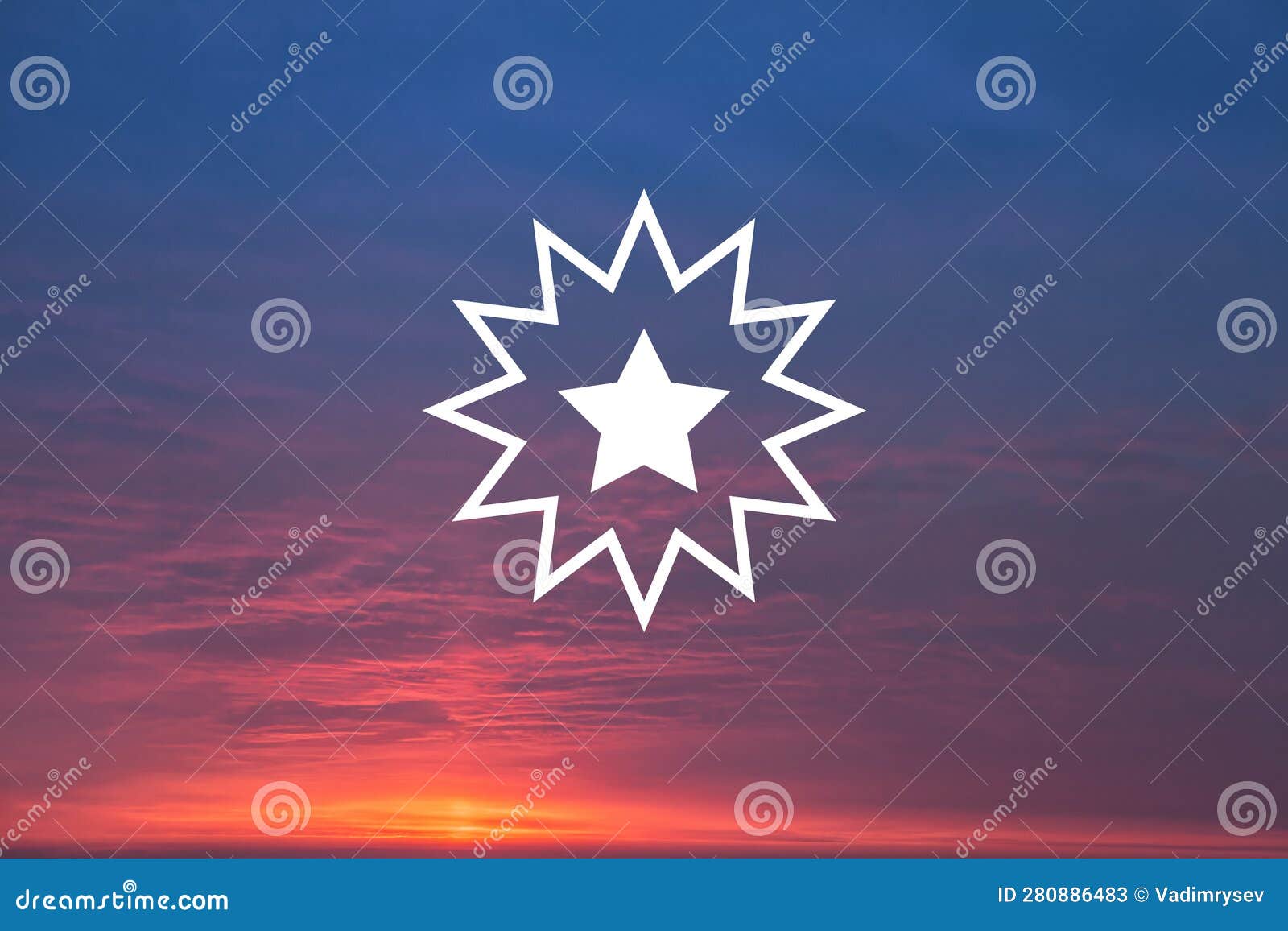 Juneteenth Flag Symbol on Background of Sunrise or Sunset. since 1865 ...