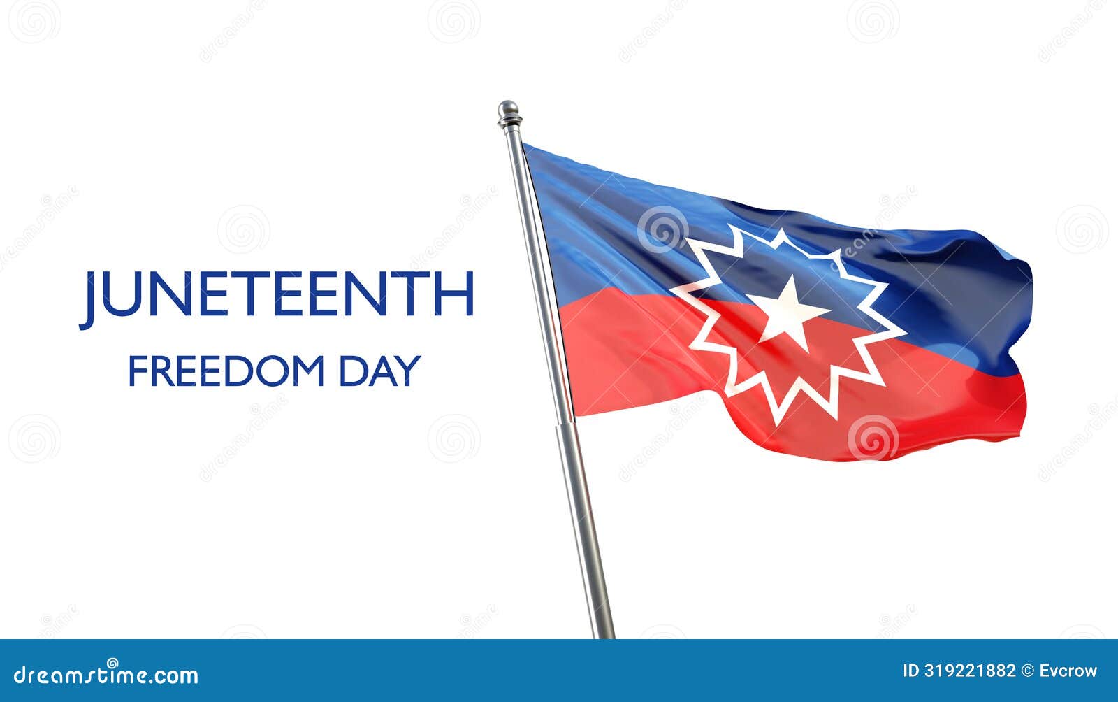 Juneteenth Flag on White Background. Juneteenth Freedom Day Stock ...