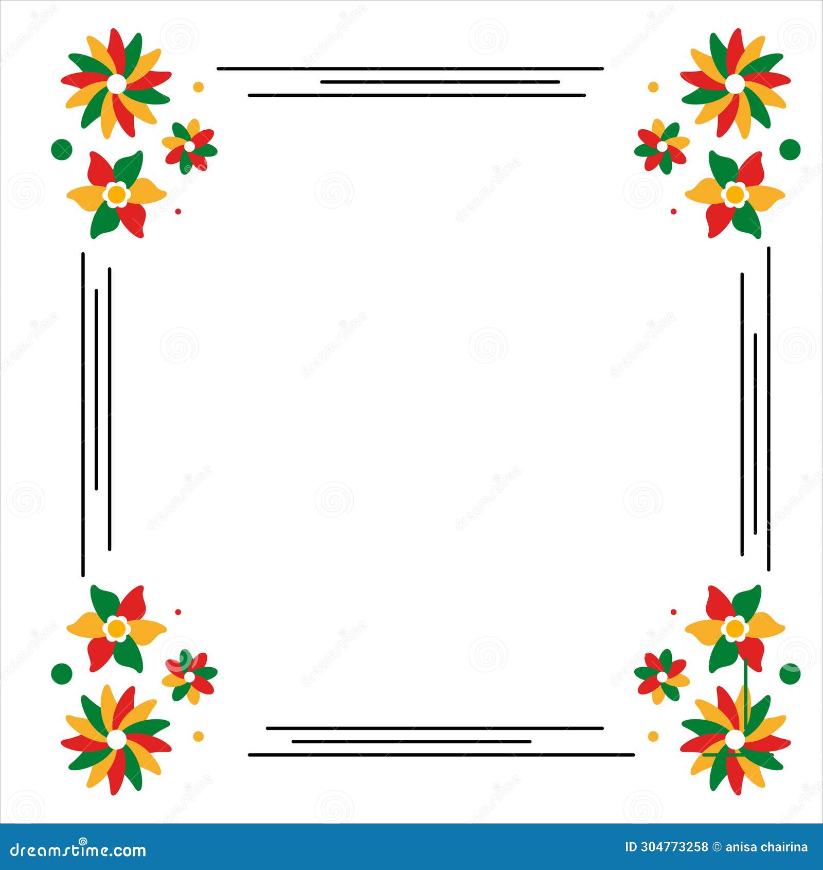 Juneteenth Flower Frame Design Element Collection Stock Vector - Illustration of label, american ...