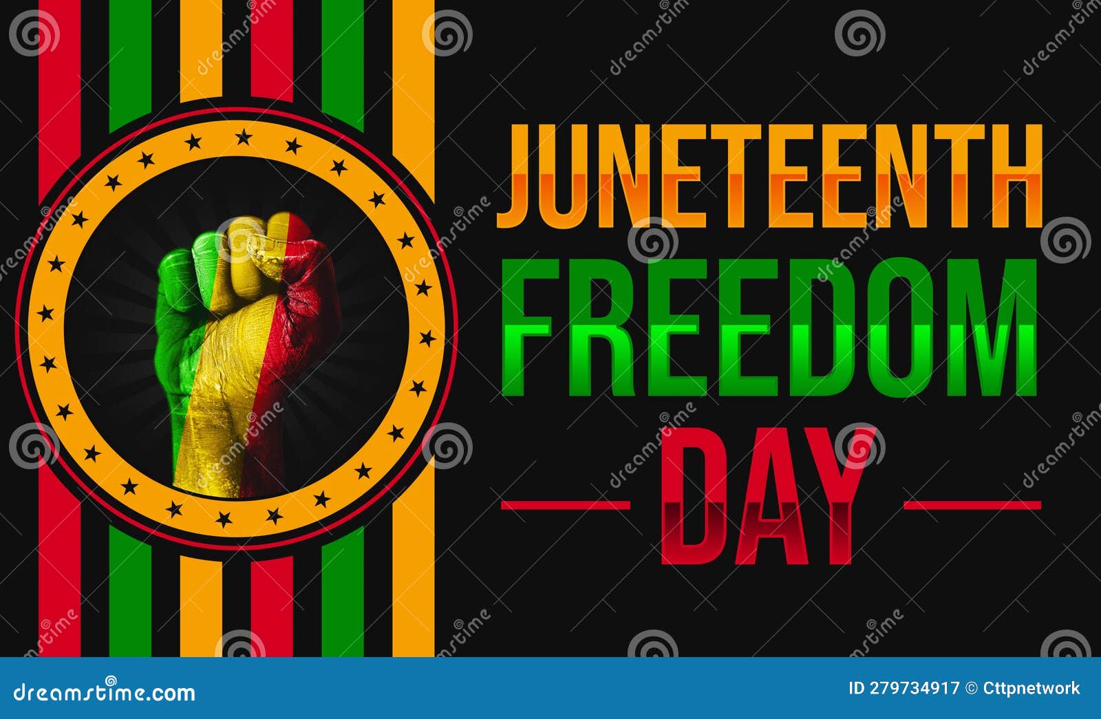 Juneteenth Freedom Day Backdrop with Colorful Typography Stock ...