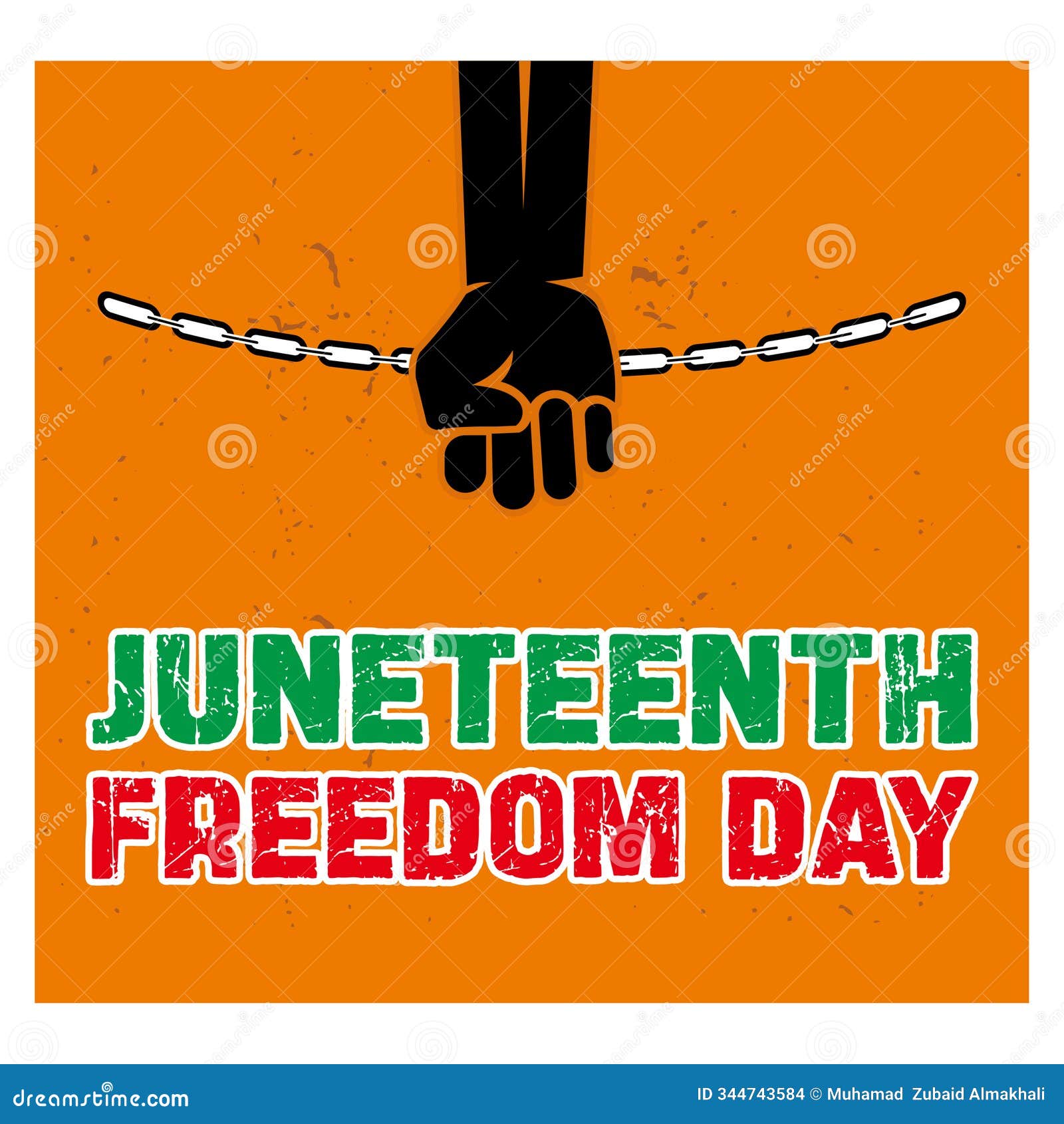 Juneteenth. Breaking Every Chain Since 1865 On Flag In Colors Of Black ...
